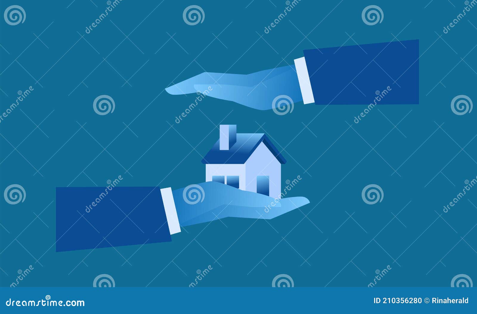 Home Protection Big Hand Holding Shield for Protecting Tiny House Stock ...