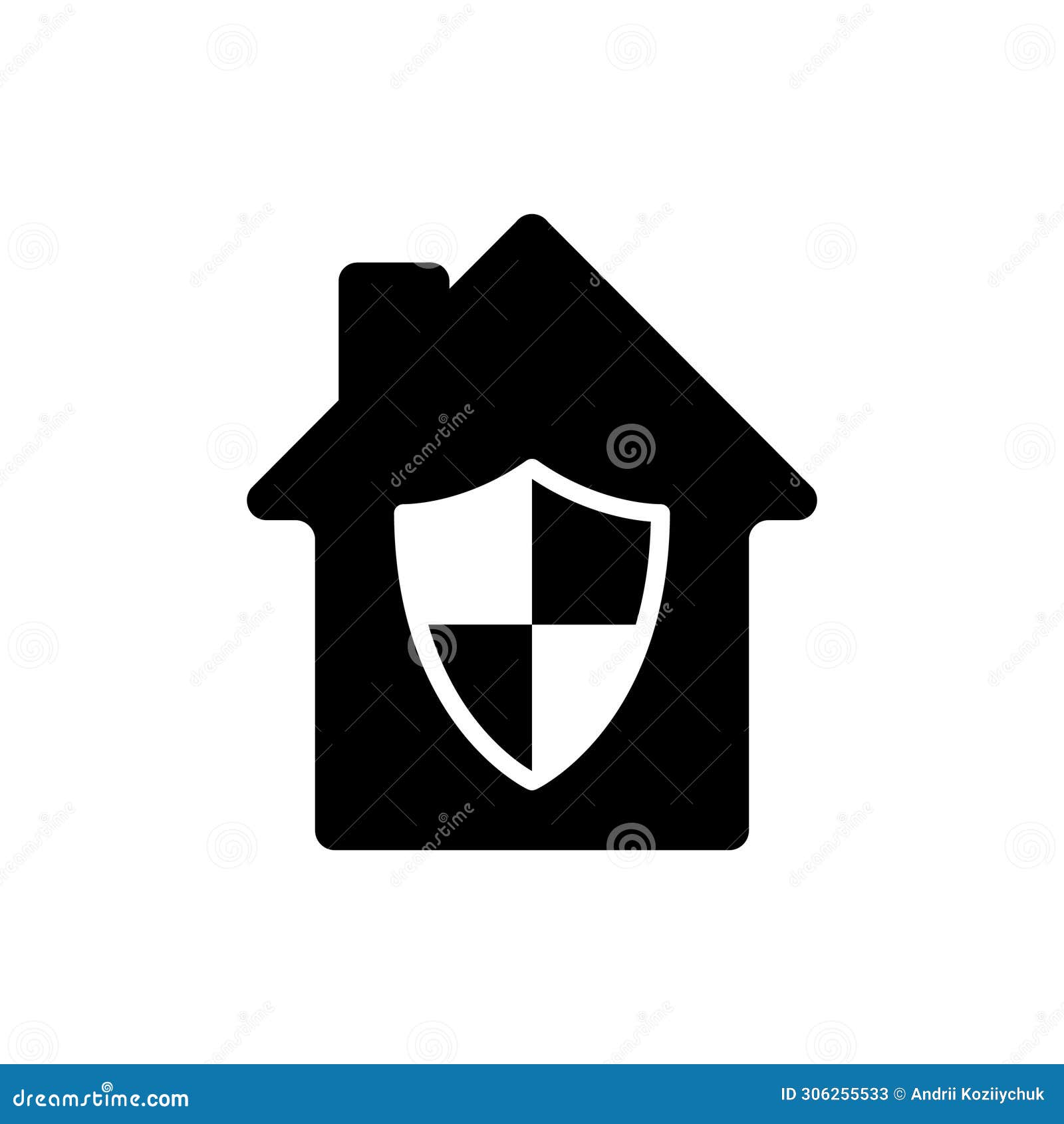 Home Protection Icon. Vector Icon of a Shield Inside a House. Shield ...