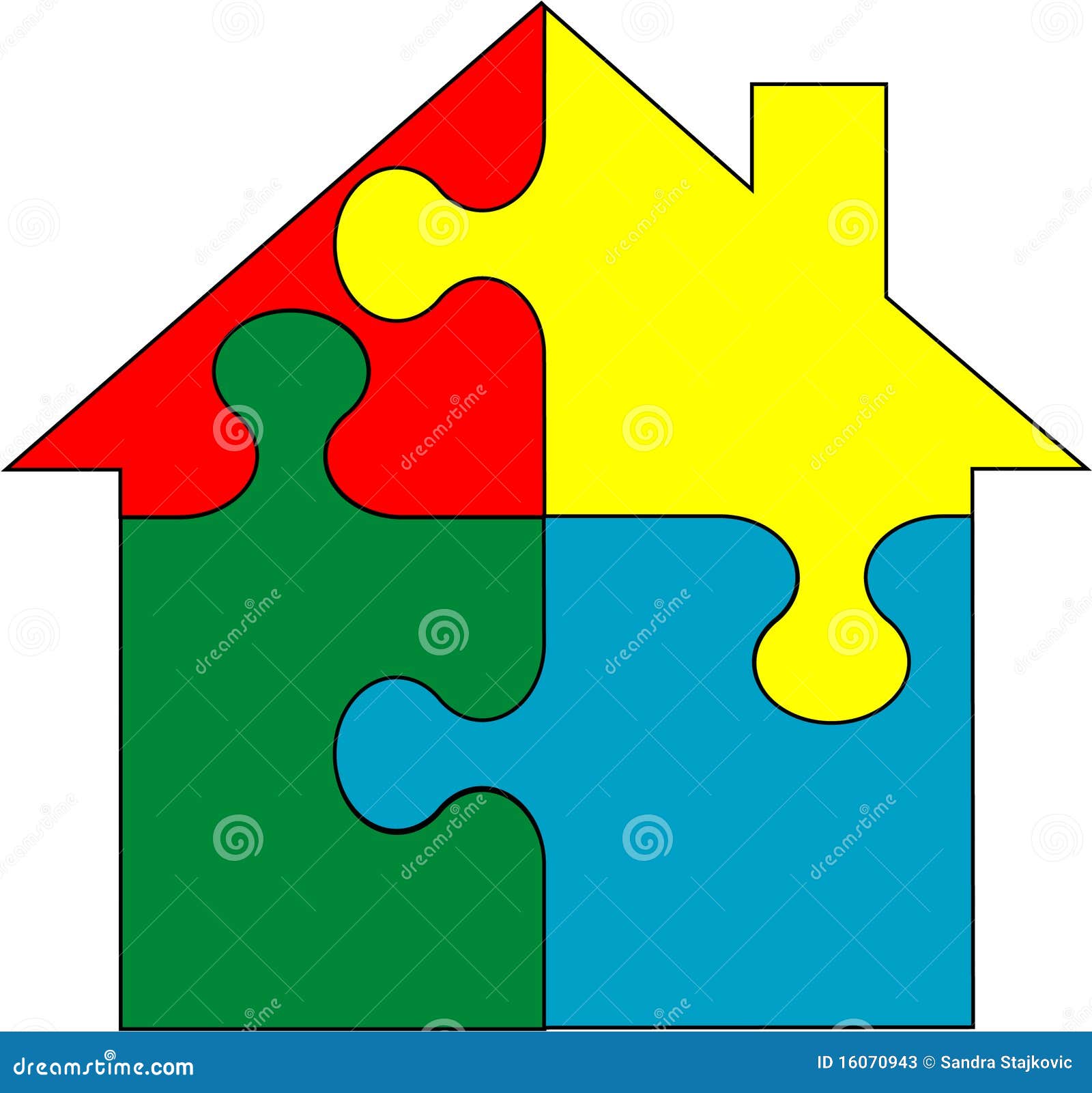 Home in puzzle - stock vector. Illustration of copulation - 16070943