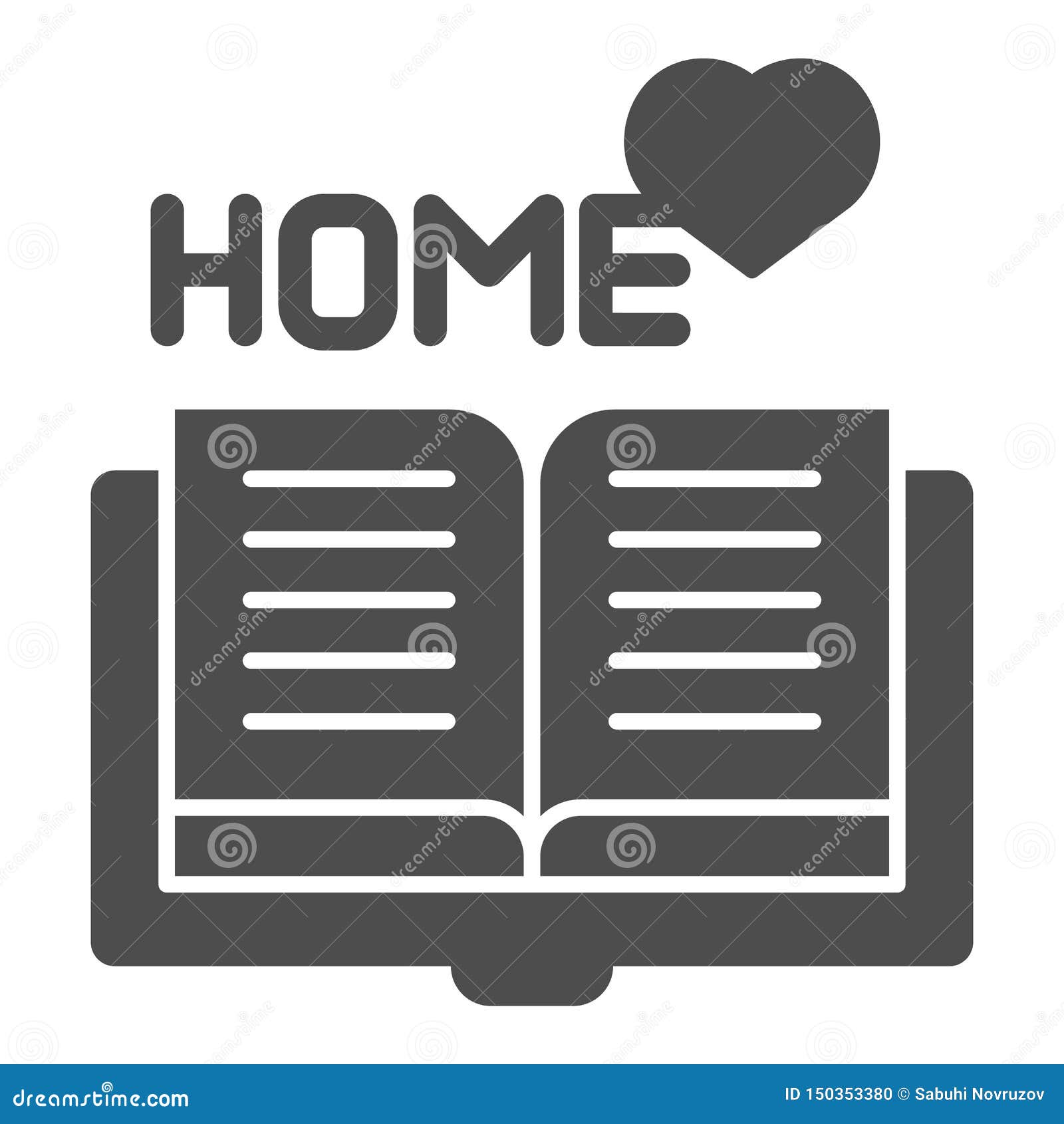Home Reading Solid Icon. Home Book Vector Illustration Isolated on ...