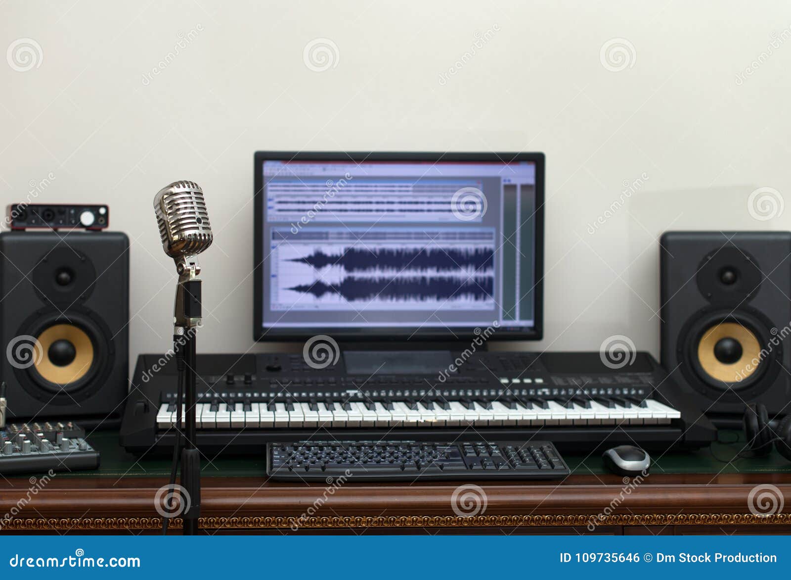 Home recording studio. stock photo. Image of industry - 109735646