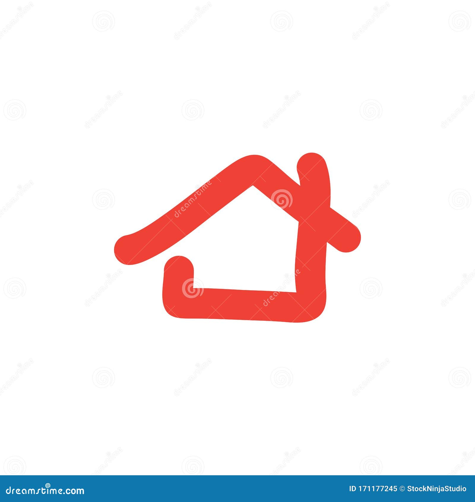 Home Red Icon on White Background. Red Flat Style Vector Illustration ...