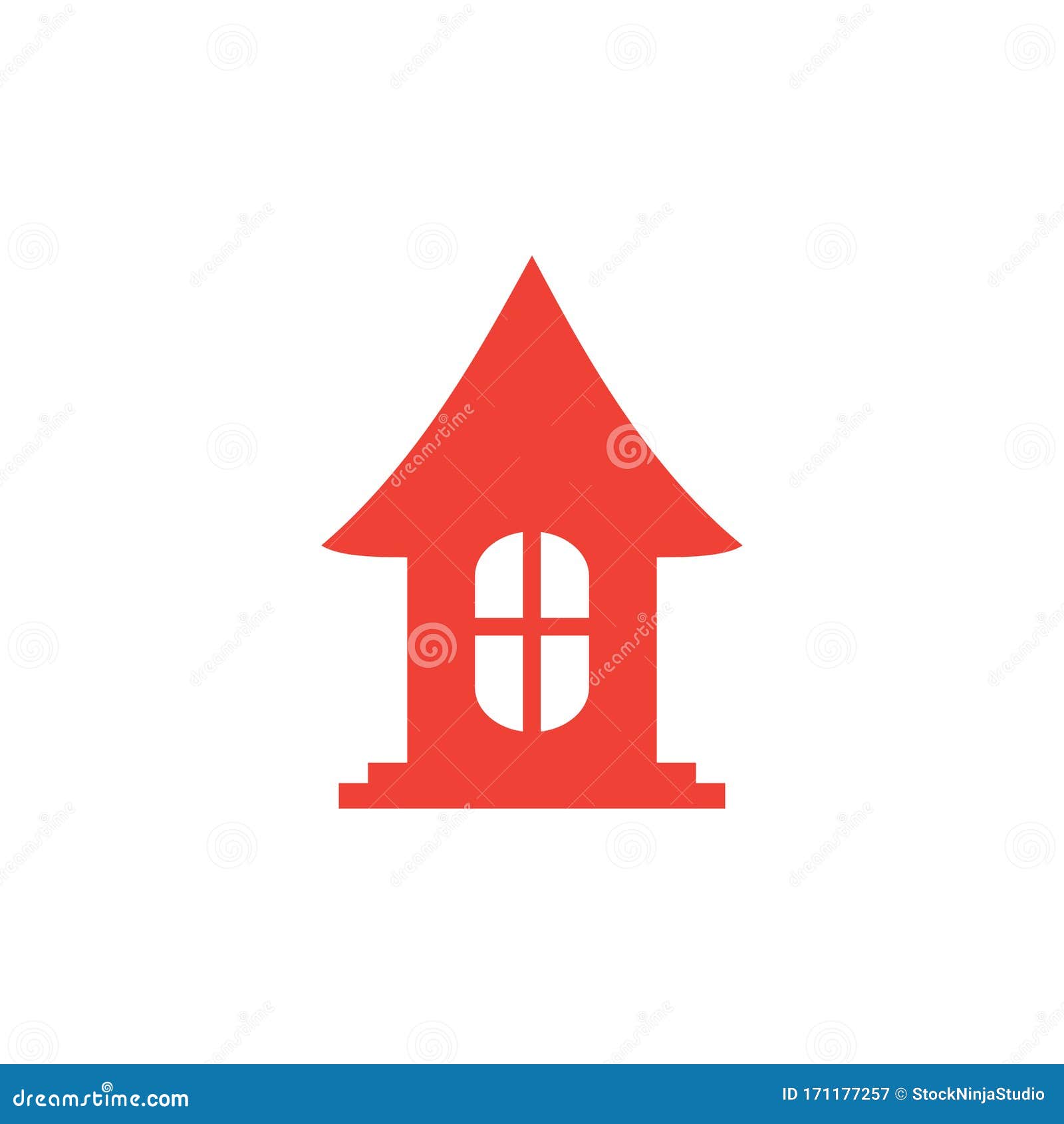 Home Red Icon on White Background. Red Flat Style Vector Illustration ...