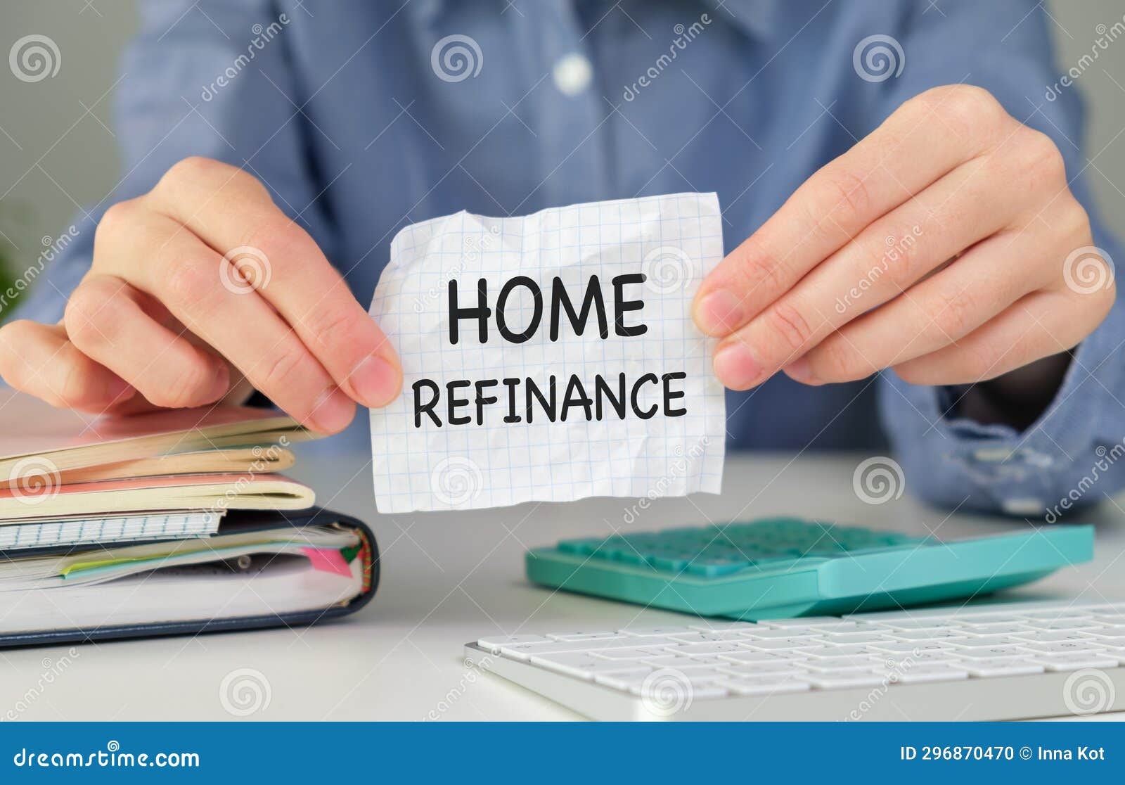 HOME REFINANCE Text Written on Notebook on Chart and Diagram Stock ...