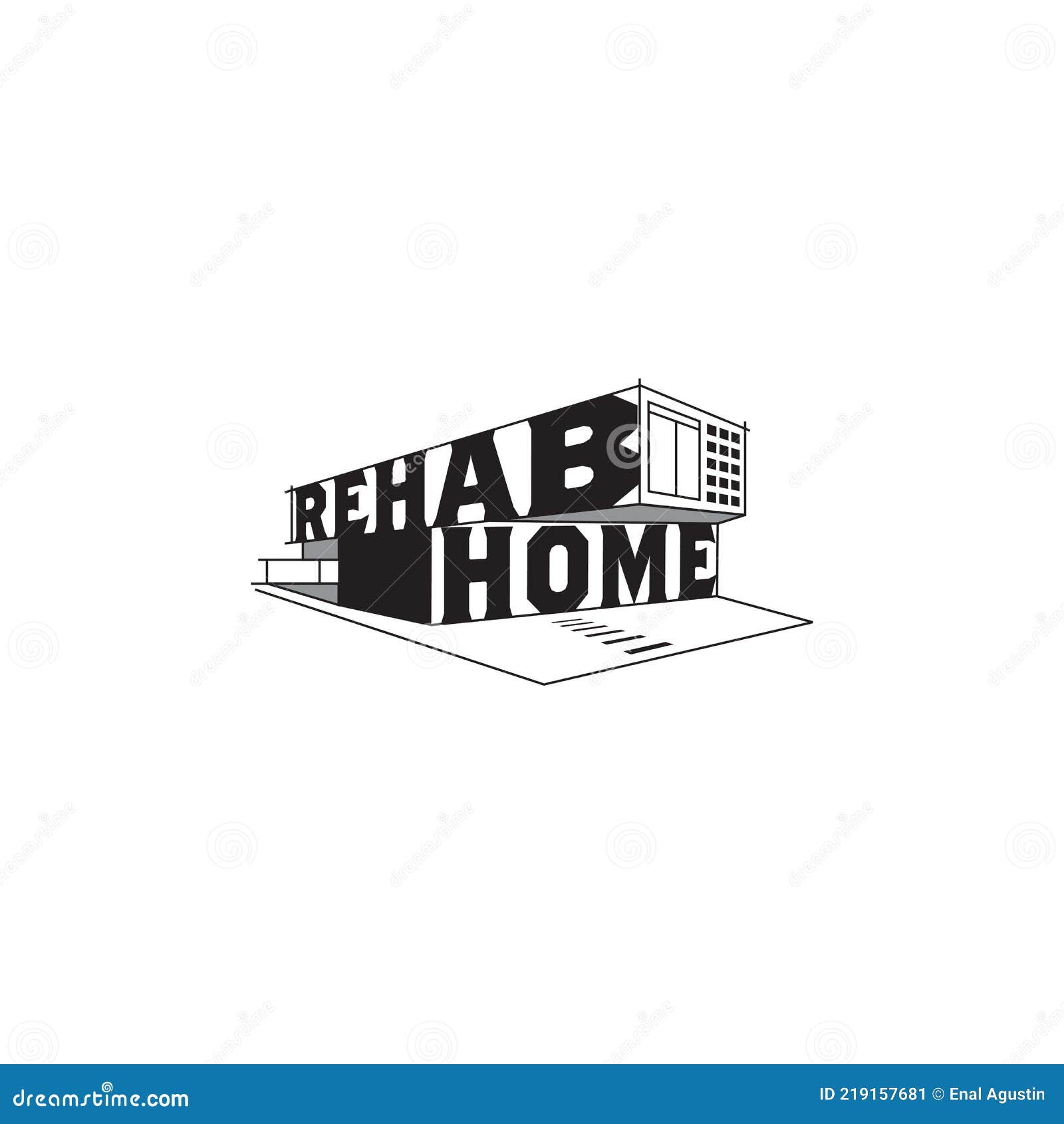 Home Rehab Logo Design Template Stock Vector - Illustration of icon ...