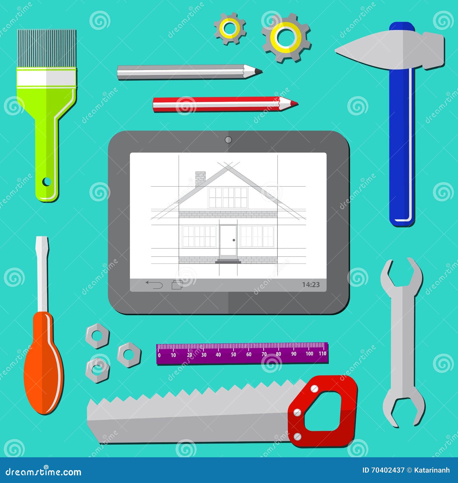 Home remodeling project stock vector. Illustration of collection - 70402437