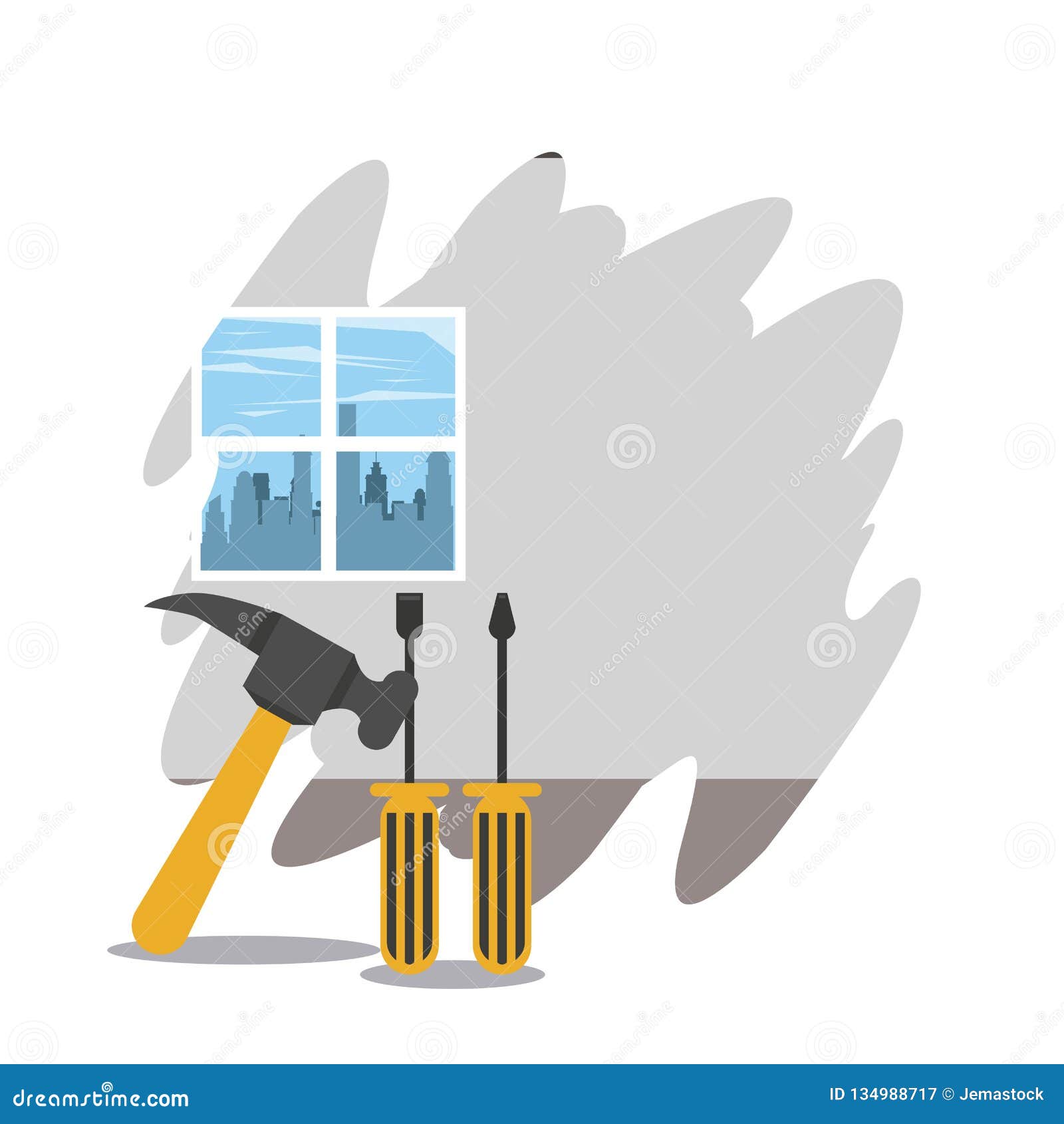 Home in renovation stock vector. Illustration of design - 134988717