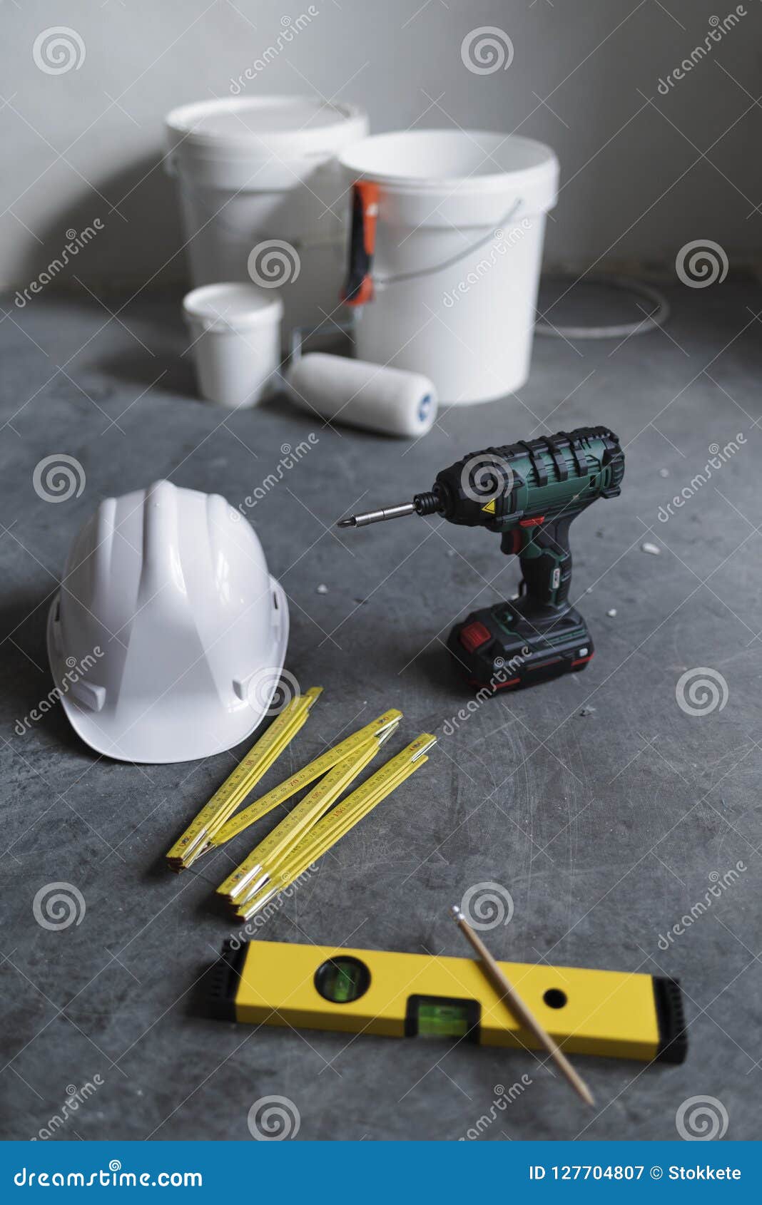 Home Renovation and DIY Tools Still Life Stock Image - Image of ...