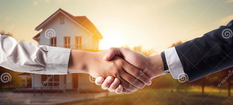 Home Renovation Hand Shake Construction Site, Ai Stock Illustration ...