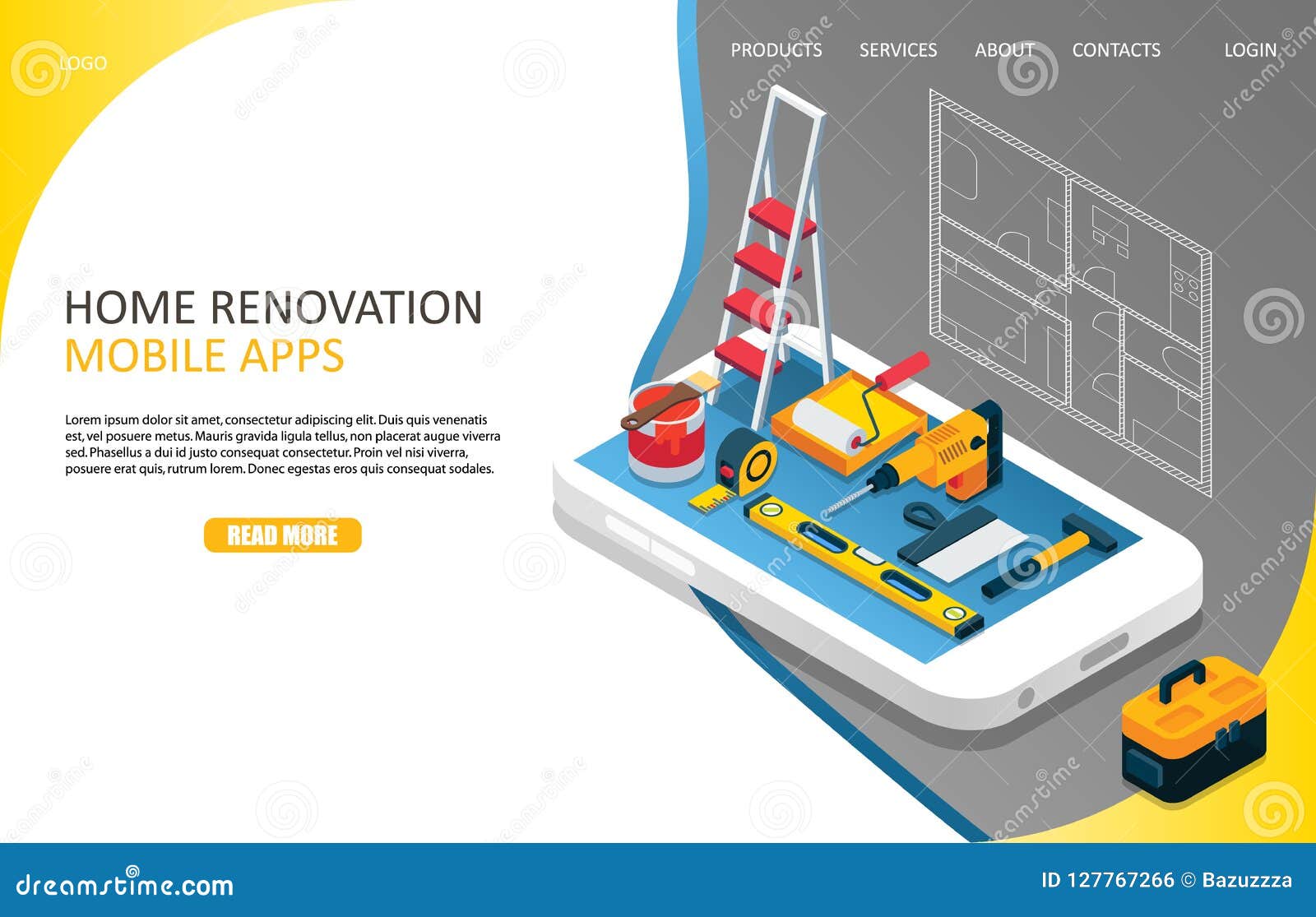 Home Renovation Landing Page Website Vector Template Stock Vector ...