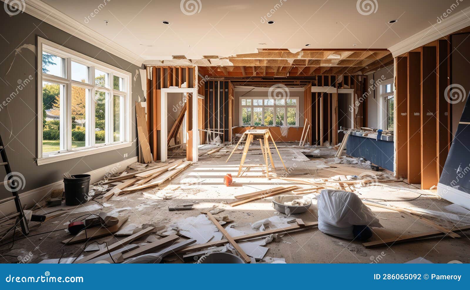 The Home Renovation Process. Generative AI Stock Illustration ...