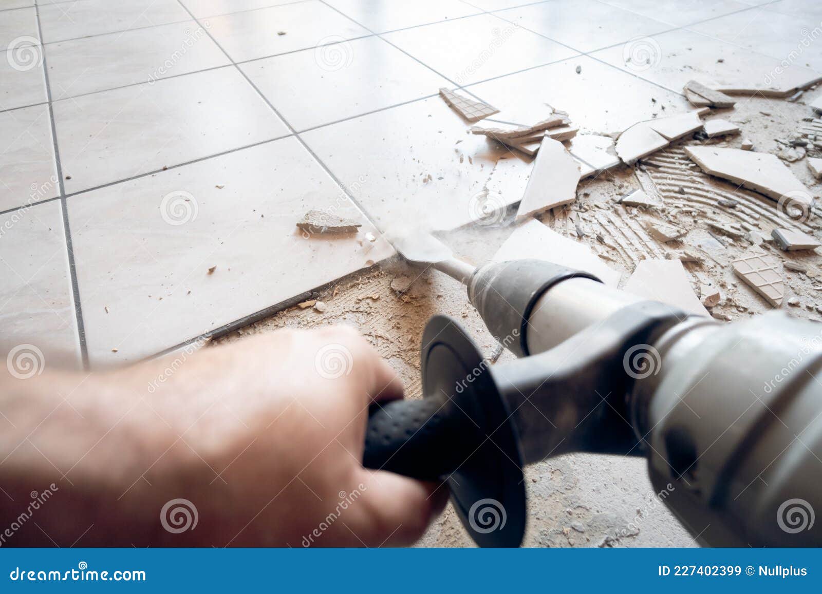 Home Renovation Project, Removing Floor Tiles Stock Image - Image of ...