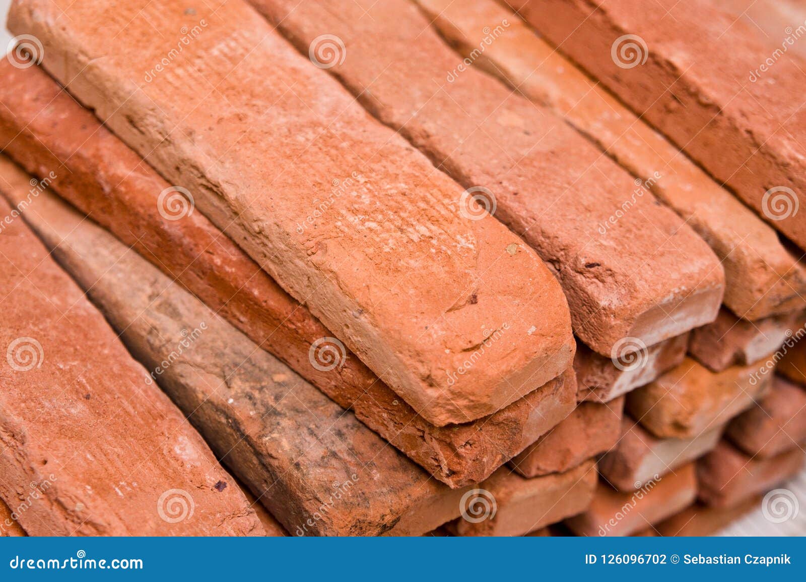 Process of Making a Red Brick Wall, Home Renovation Stock Photo - Image ...
