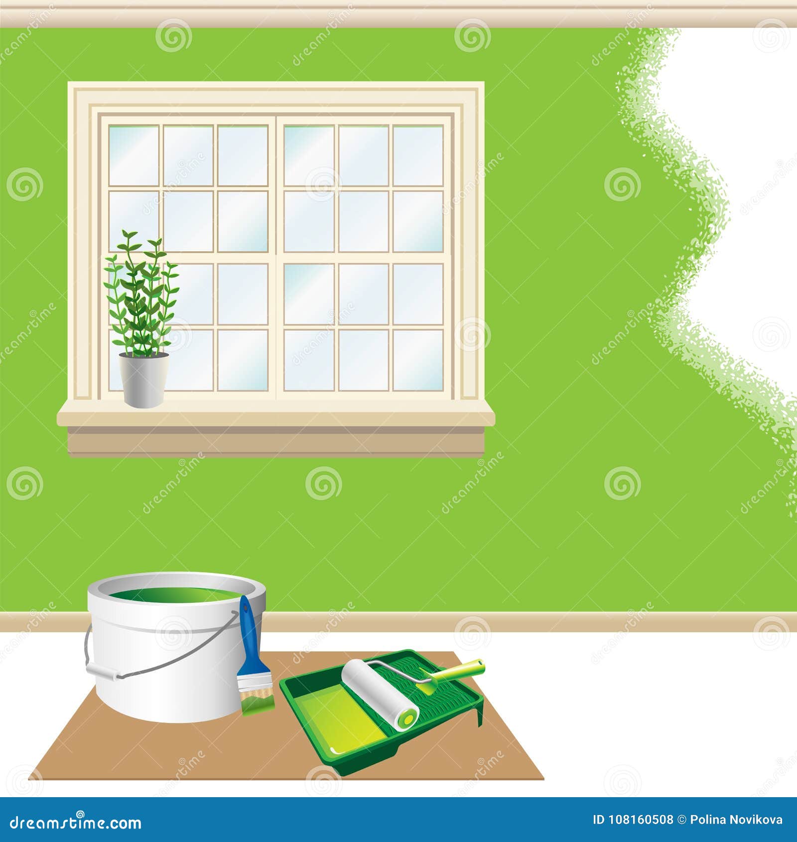 Home Renovation and Repainting Vector Illustration. Stock Illustration ...