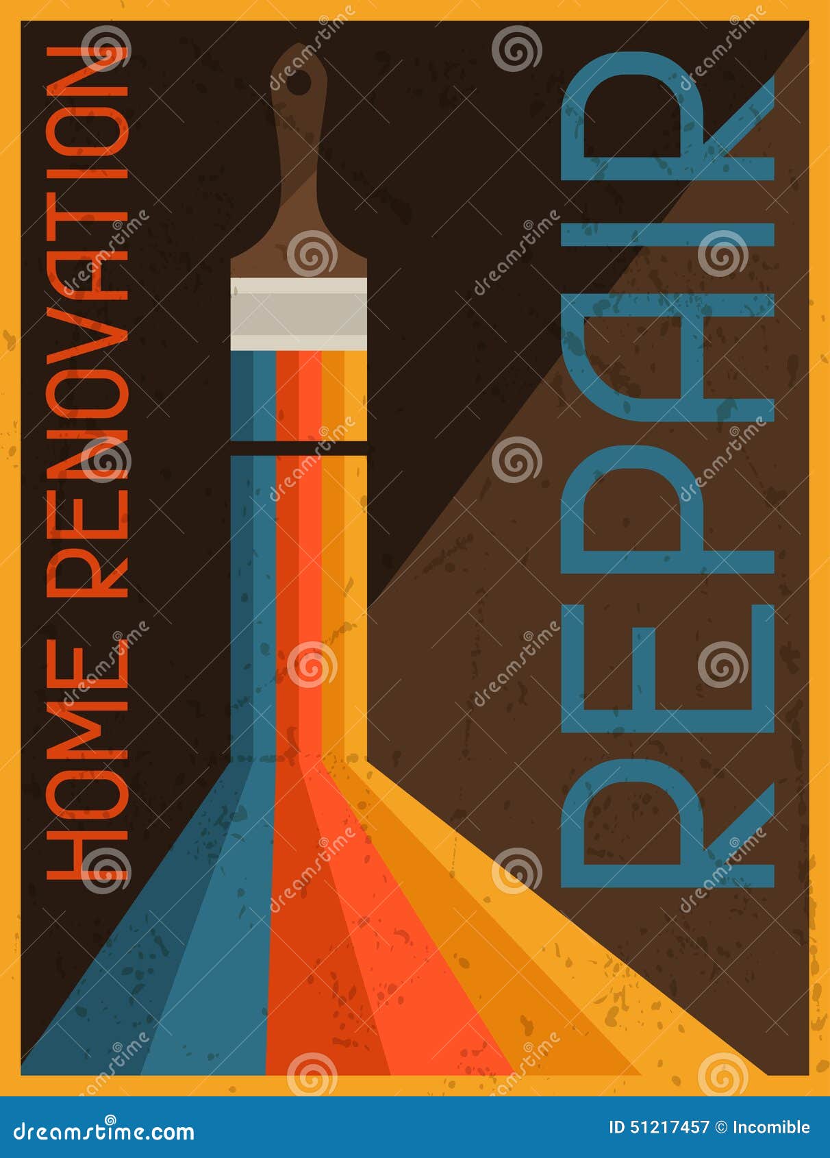 Home Renovation Repair. Retro Poster in Flat Stock Vector ...