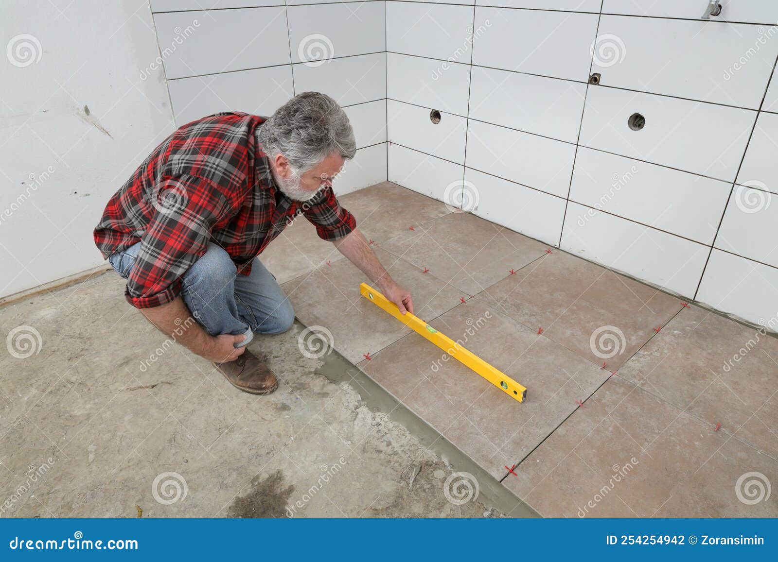 Home renovation, tiles stock photo. Image of builder - 254254942