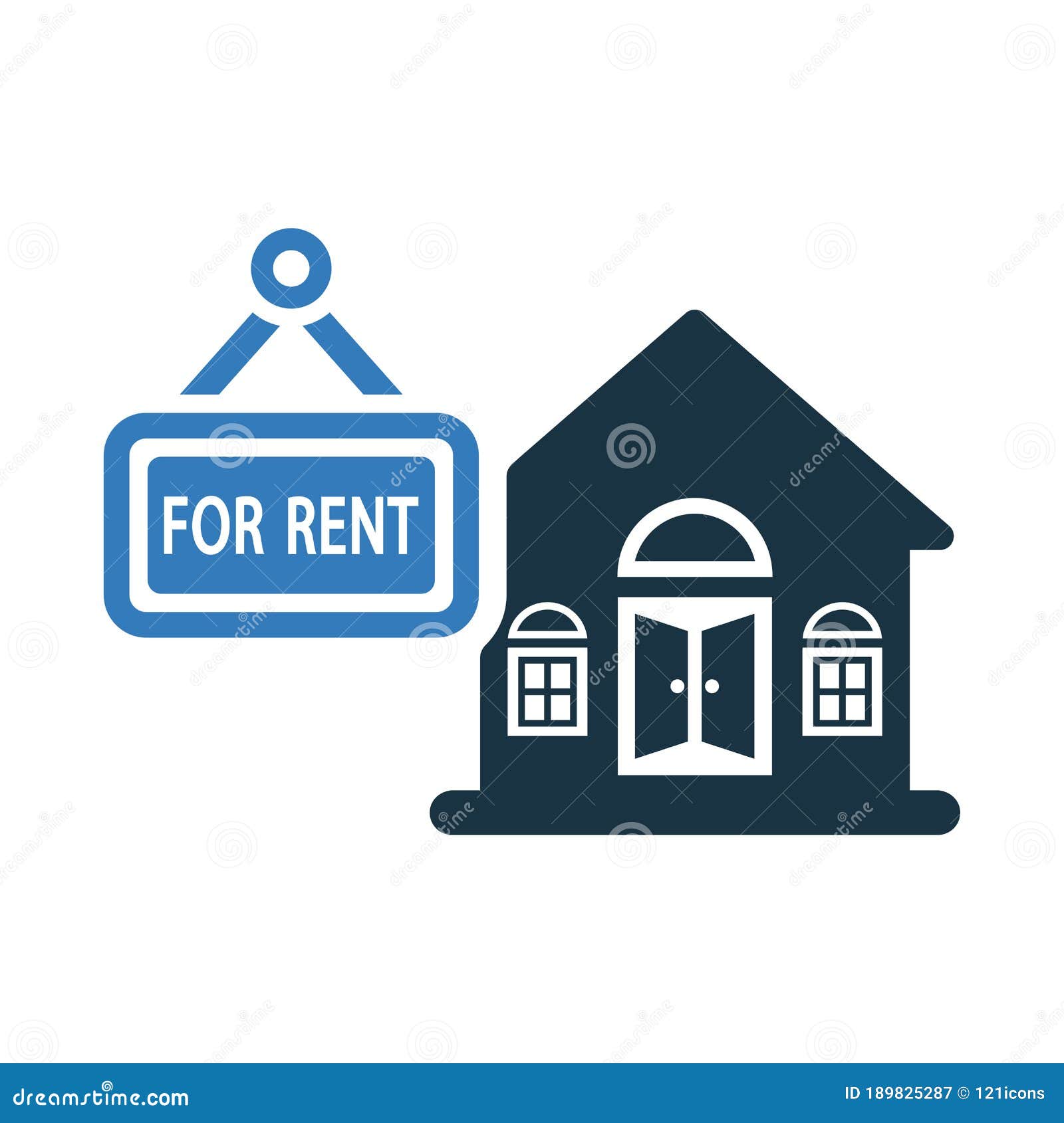 Home for rent icon design stock vector. Illustration of icon - 189825287