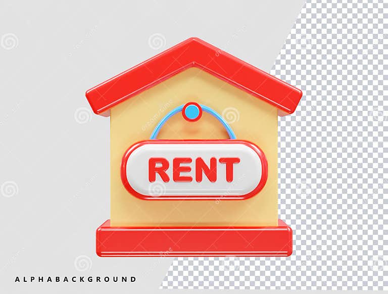 Home Rent Icon Vector Illustration Element 3d Rendering Transparent Eps ...