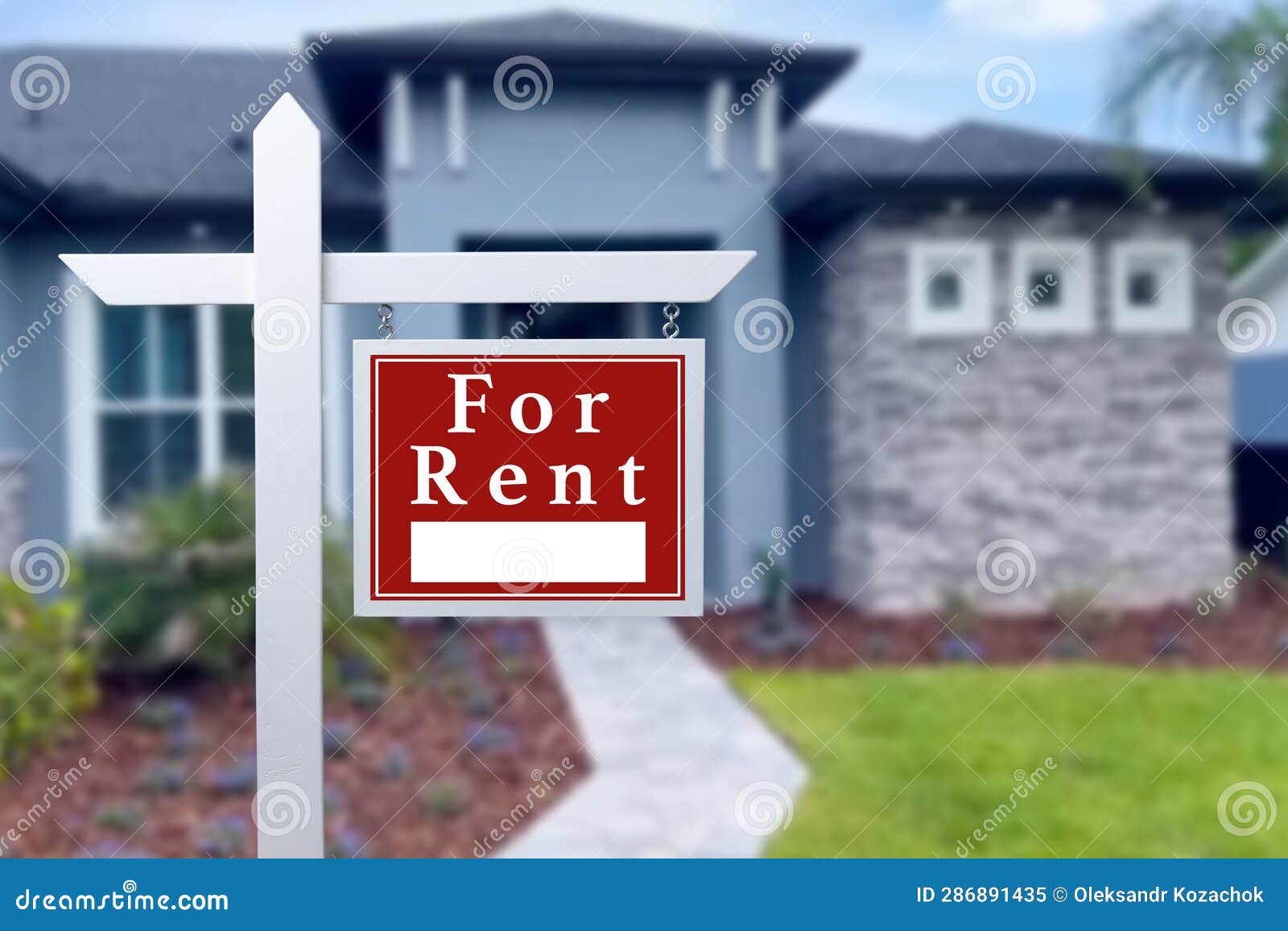 Home for Rent. Sign in Front of New Home. Stock Image - Image of ...