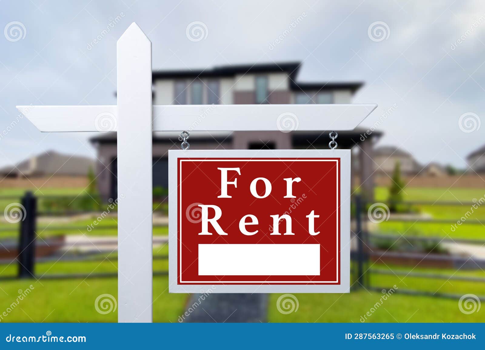 Home for Rent. Sign in Front of New Home. Stock Image - Image of ...