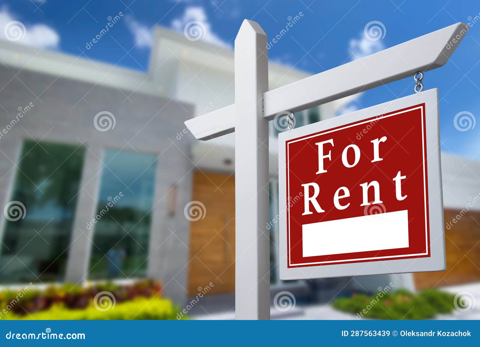Home for Rent. Sign in Front of New Home. Stock Image - Image of ...