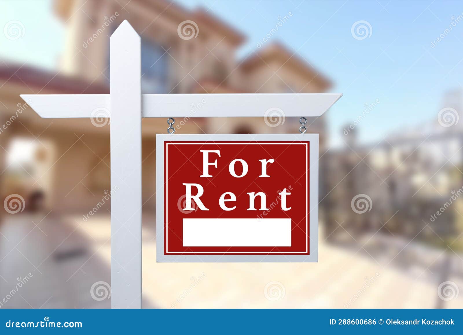 Home for Rent. Sign in Front of New Home. Stock Photo - Image of broker ...