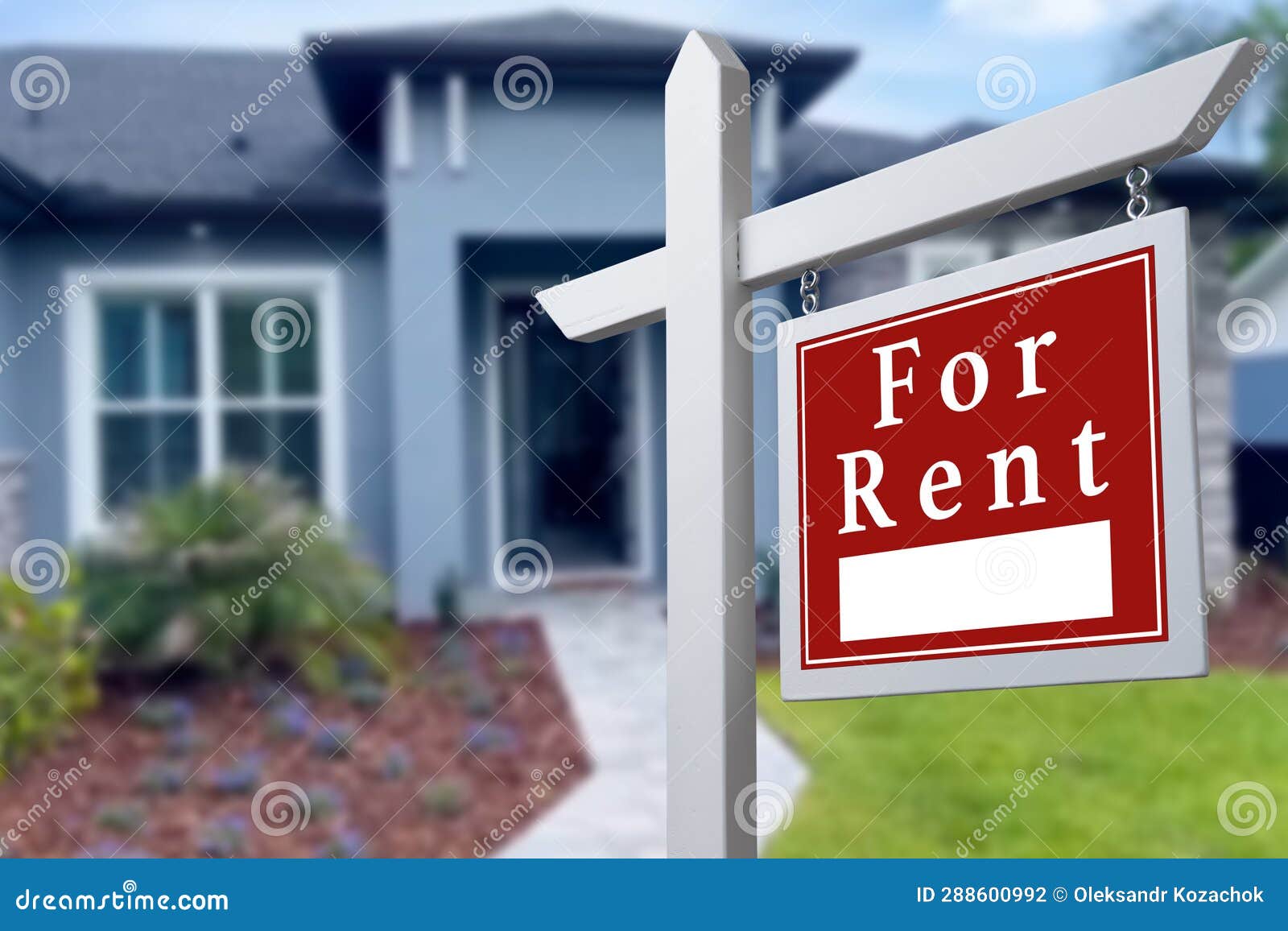 Home for Rent. Sign in Front of New Home. Stock Photo - Image of ...