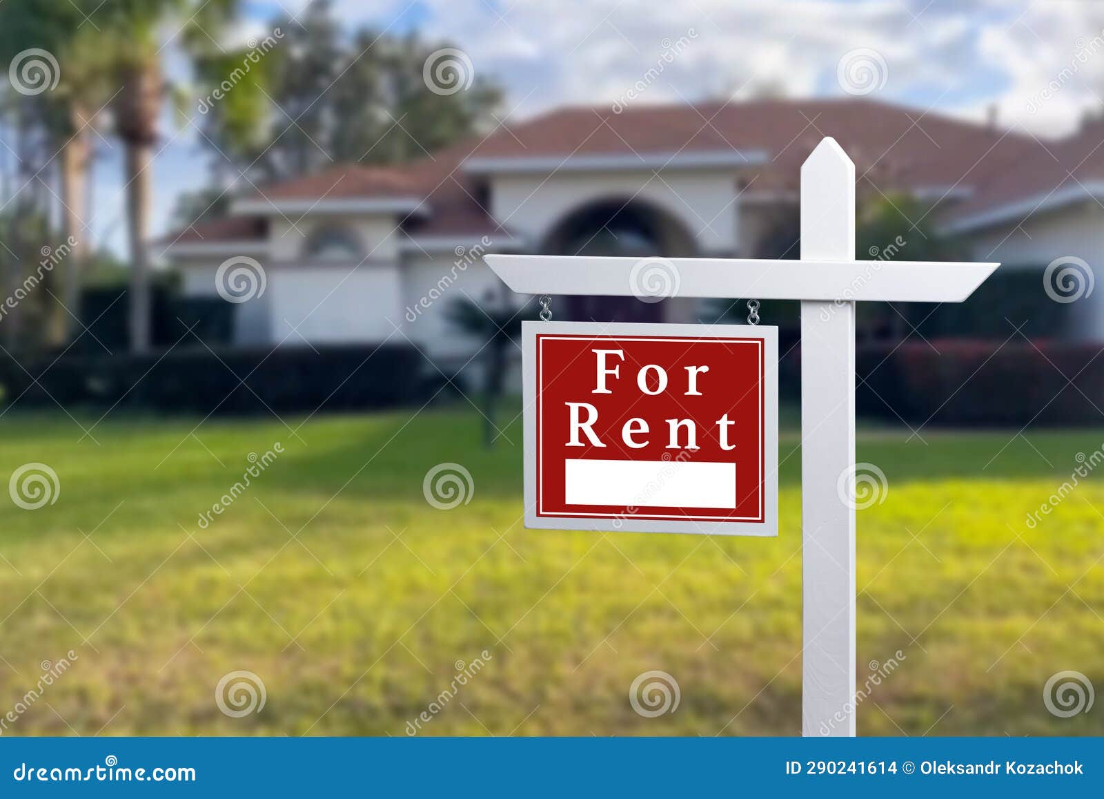 Home for Rent. Sign in Front of New Home. Stock Photo - Image of ...