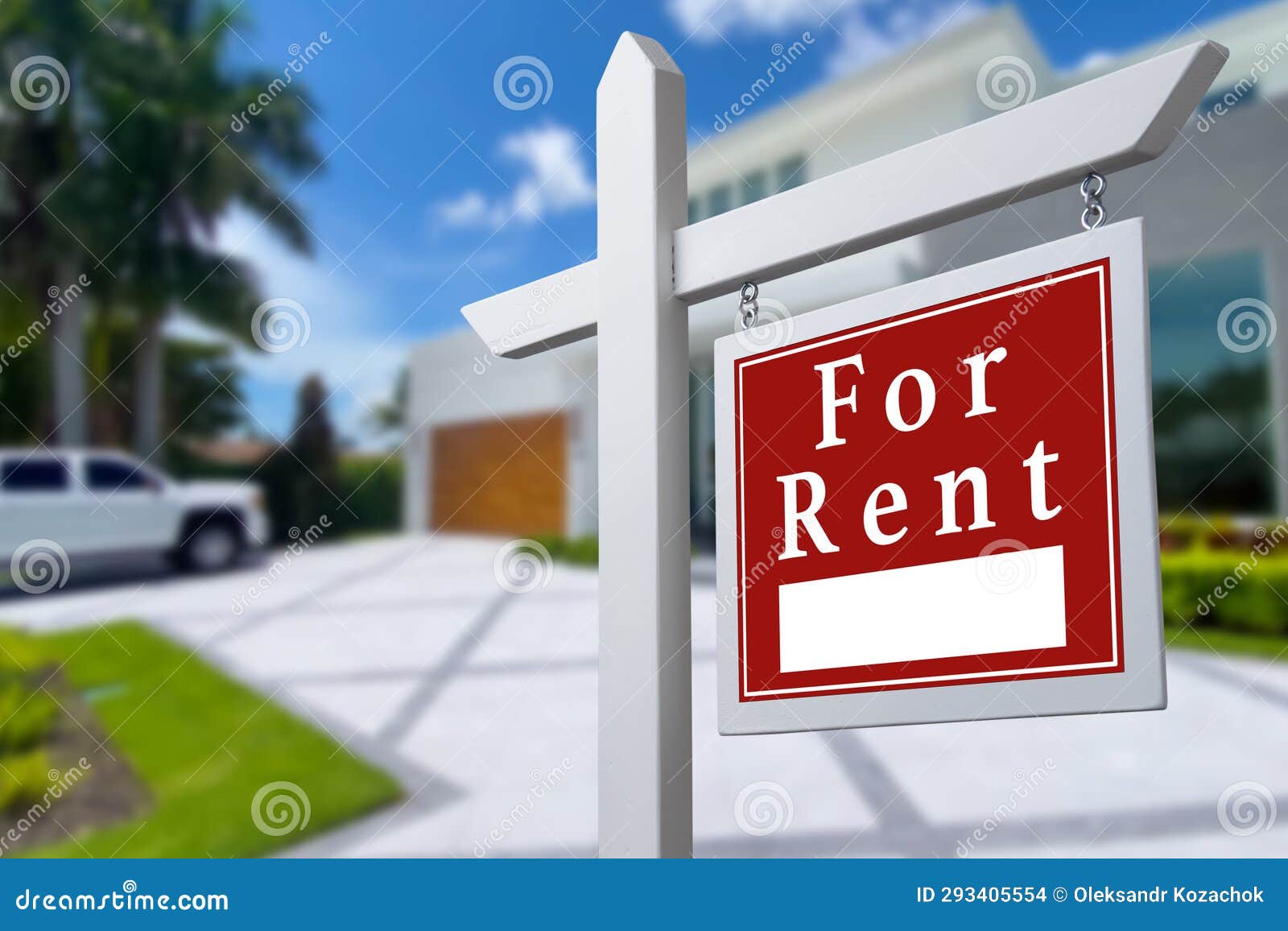 Home for Rent. Sign in Front of New Home. Stock Illustration ...