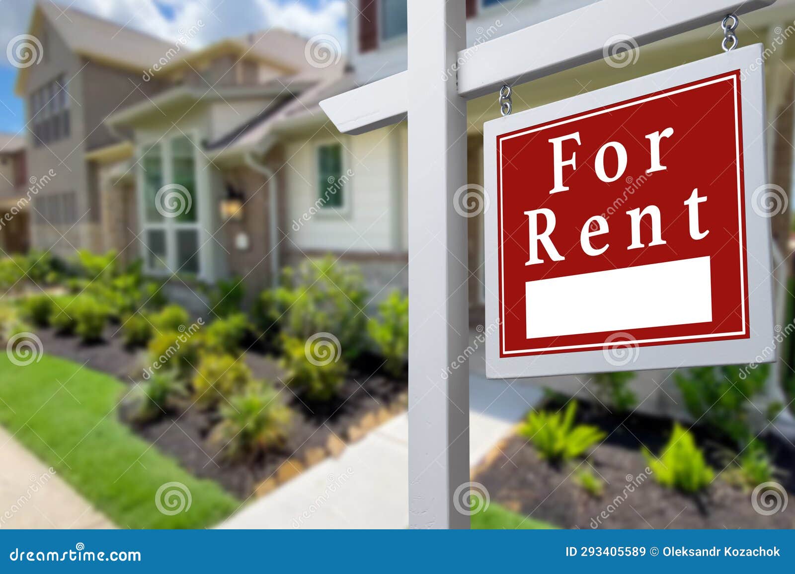 Home for Rent. Sign in Front of New Home. Stock Illustration ...