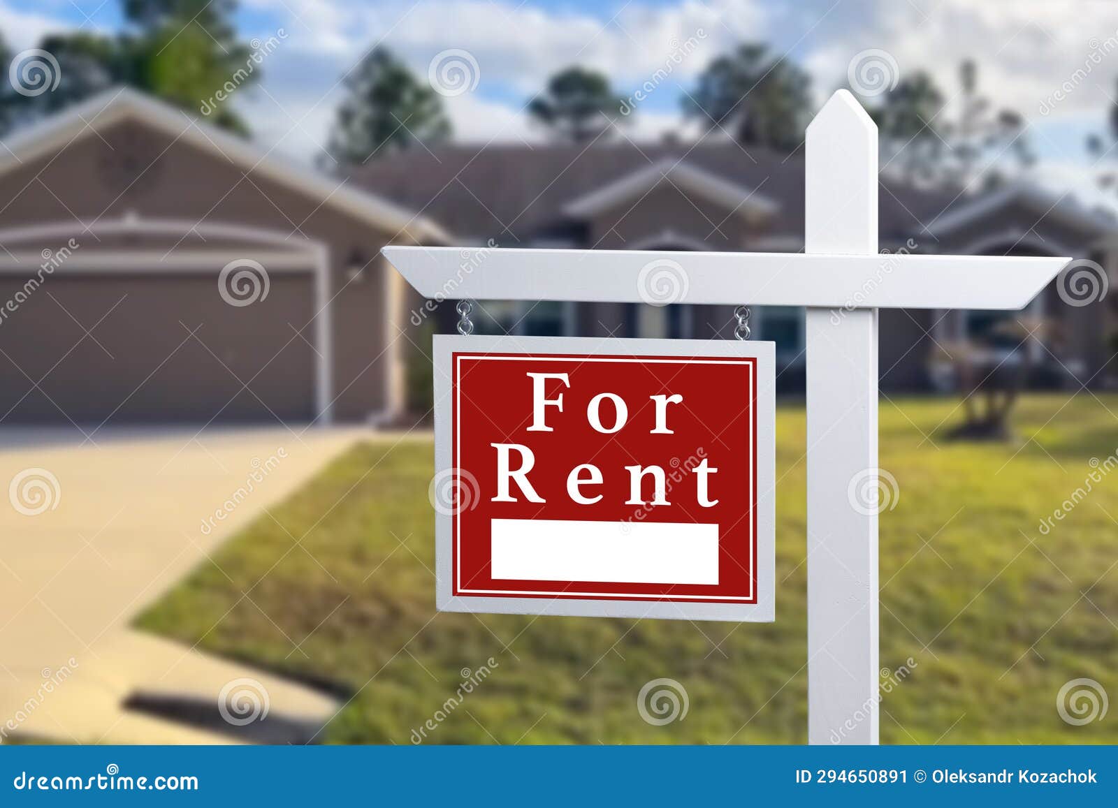 Home for Rent. Sign in Front of New Home. Stock Image - Image of office ...