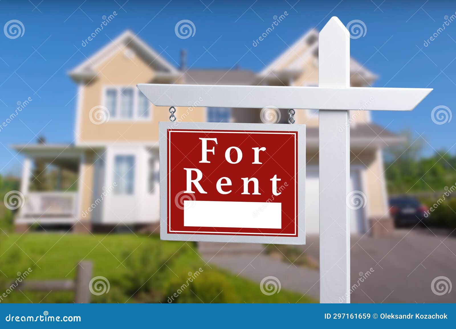 Home for Rent. Sign in Front of New Home. Stock Illustration ...