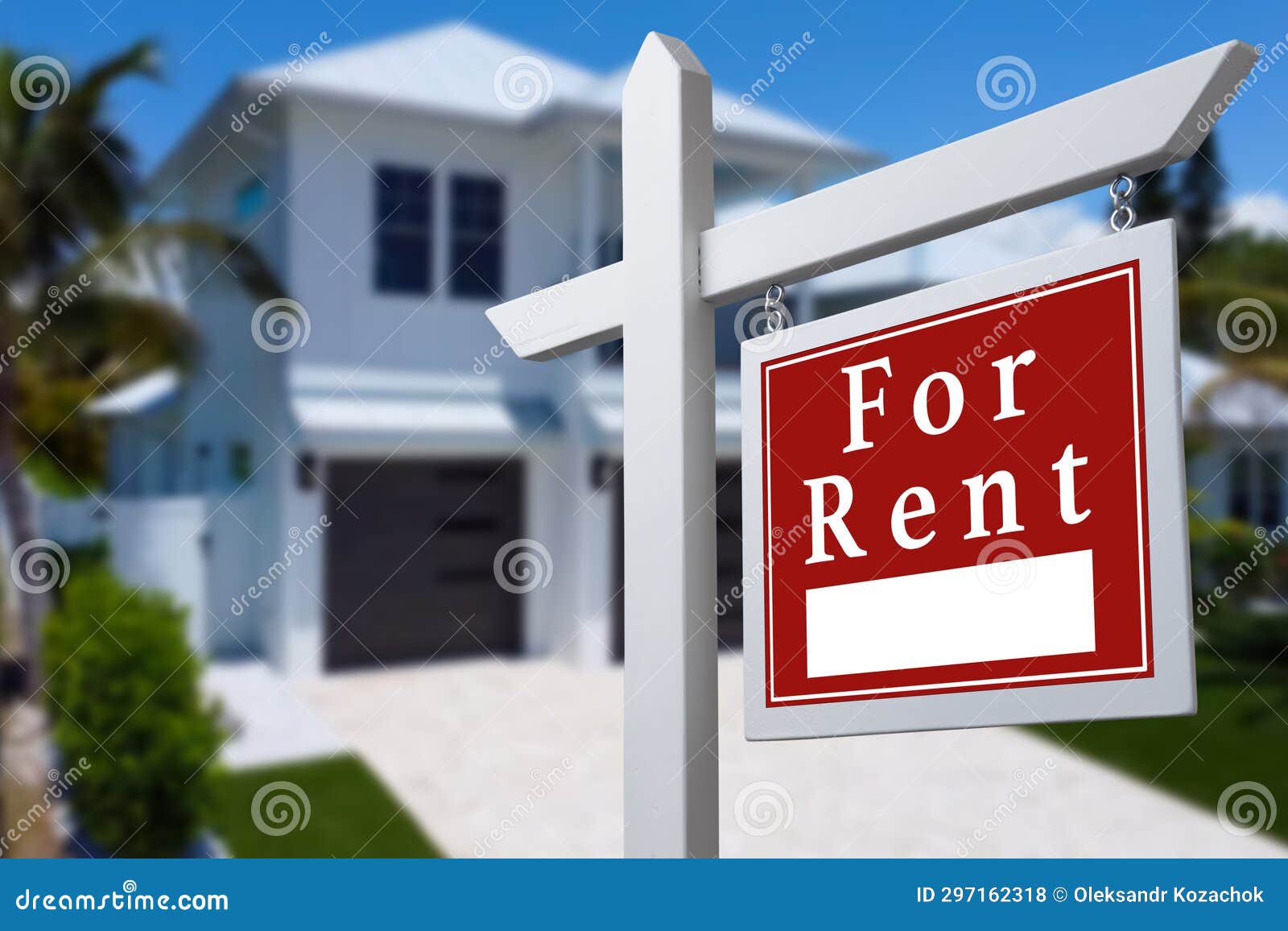 Home for Rent. Sign in Front of New Home. Stock Photo - Image of ...