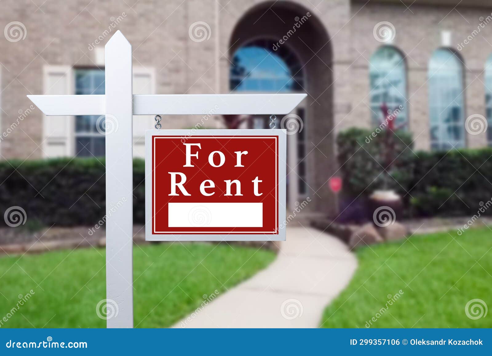 Home for Rent. Sign in Front of New Home. Stock Photo - Image of agent ...