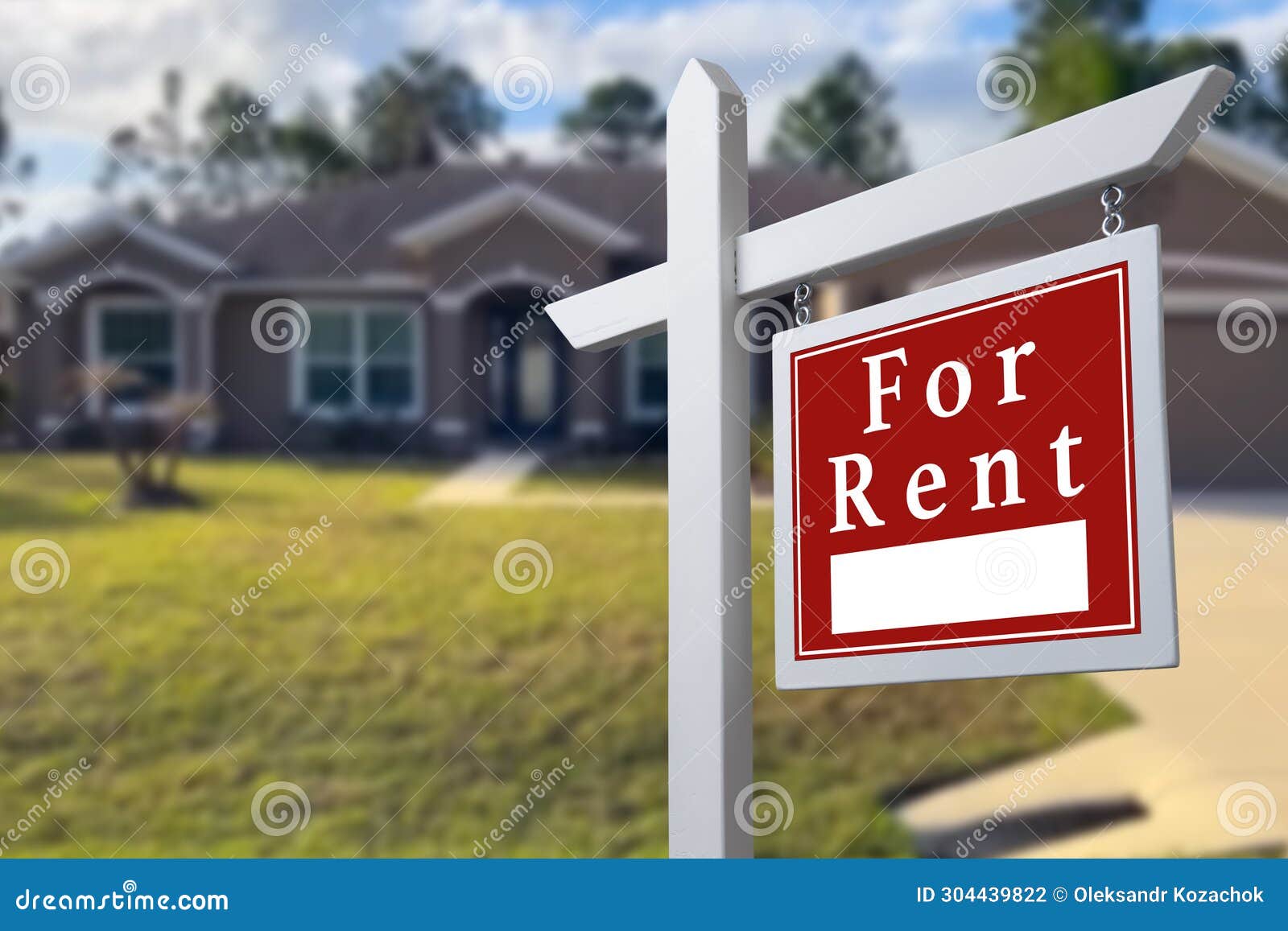 Home for Rent. Sign in Front of New Home. Stock Photo - Image of sign ...