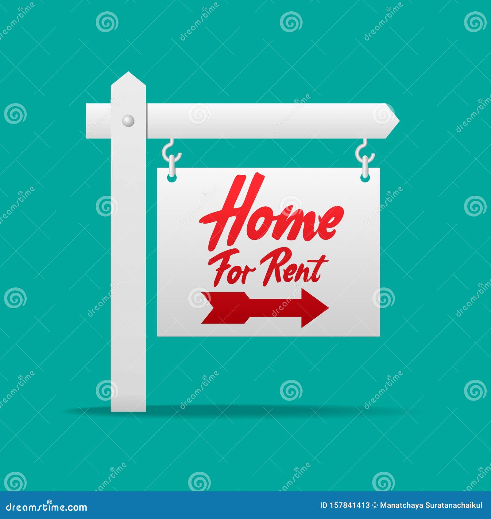 Home for rent sign. stock vector. Illustration of estate - 157841413
