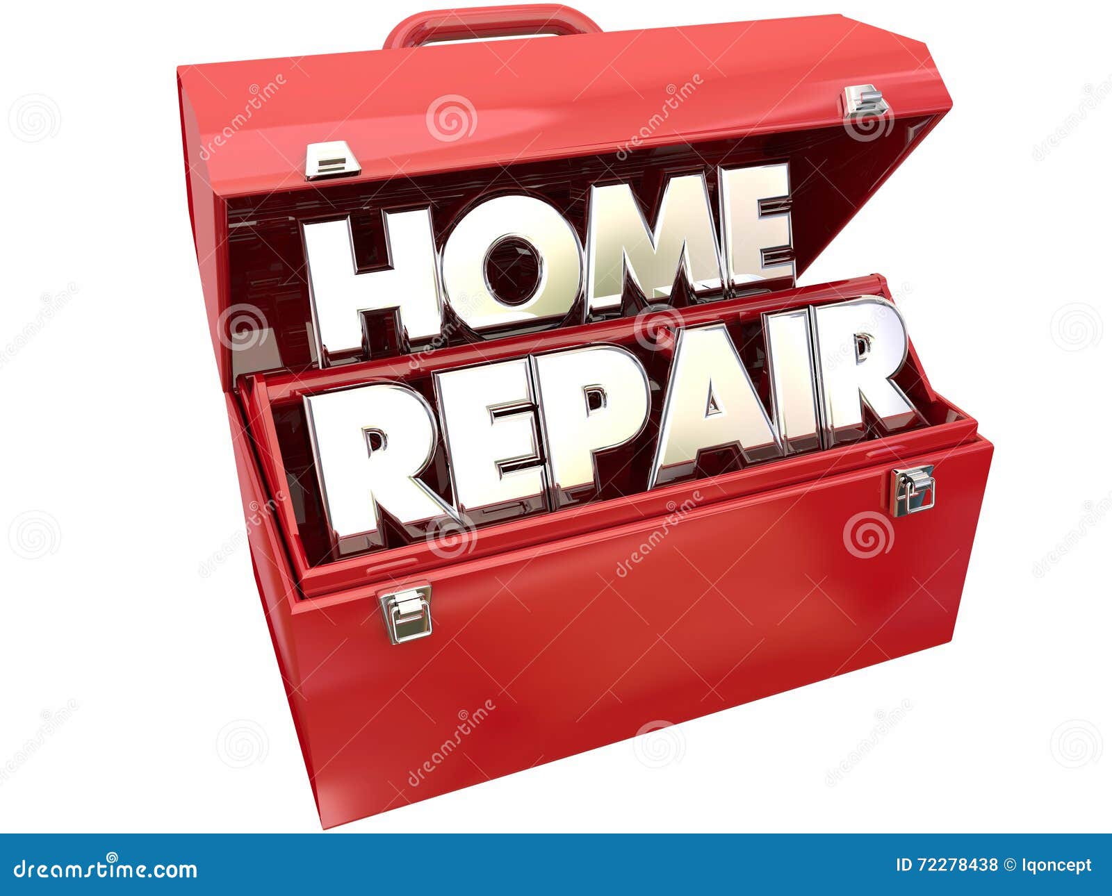 Home Repair Fix Improvement Red Metal Toolbox Stock Illustration ...