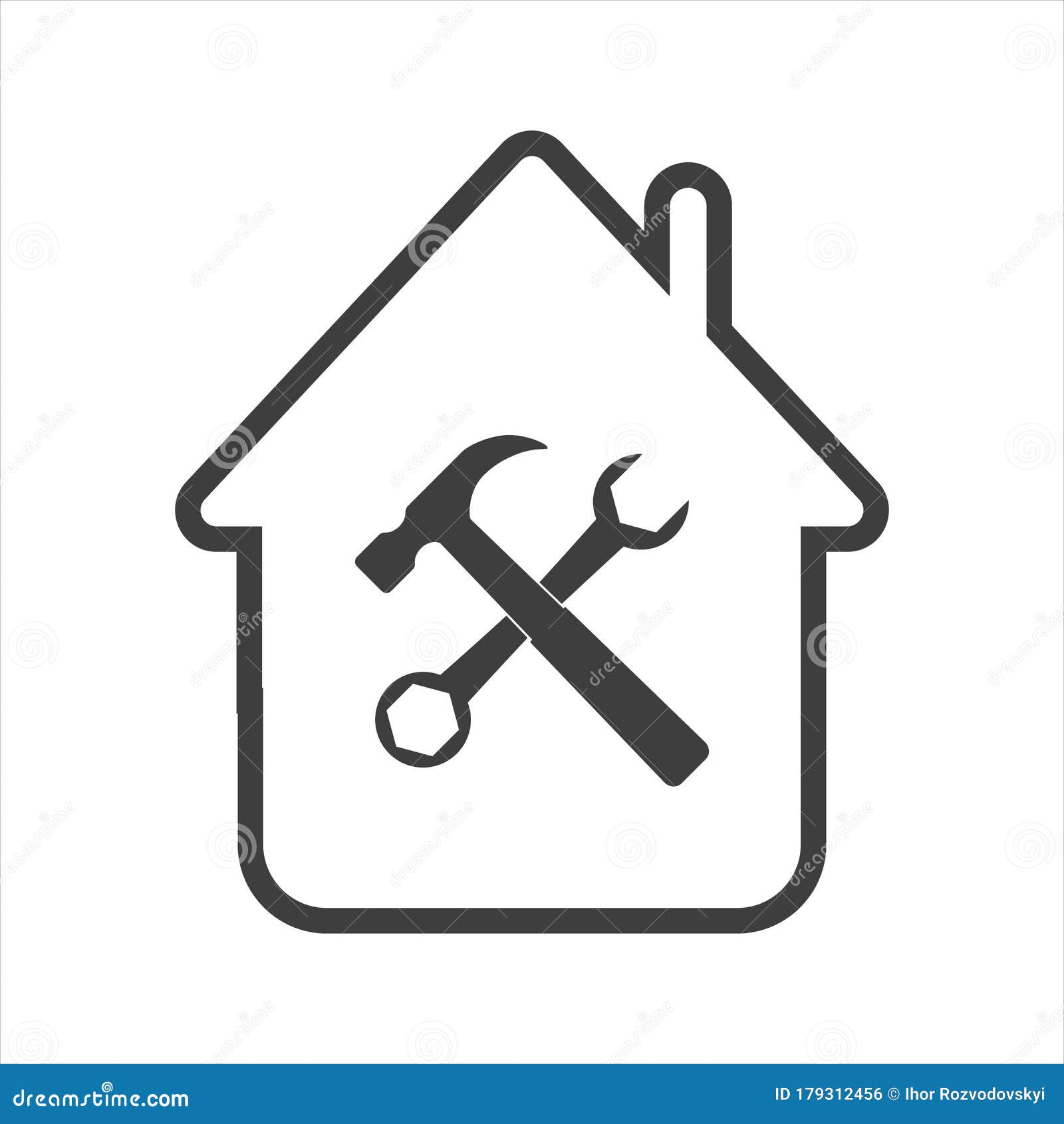 Home Repair Icon on White Isolate. Vector Image Stock Illustration ...