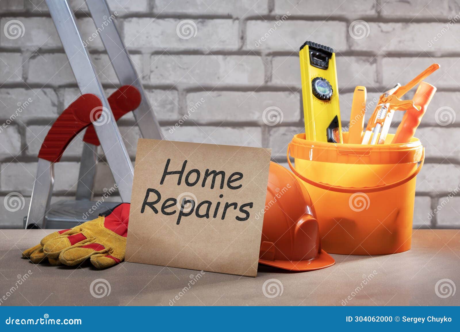 Home Repair Text and Construction Tools Stock Photo - Image of ...