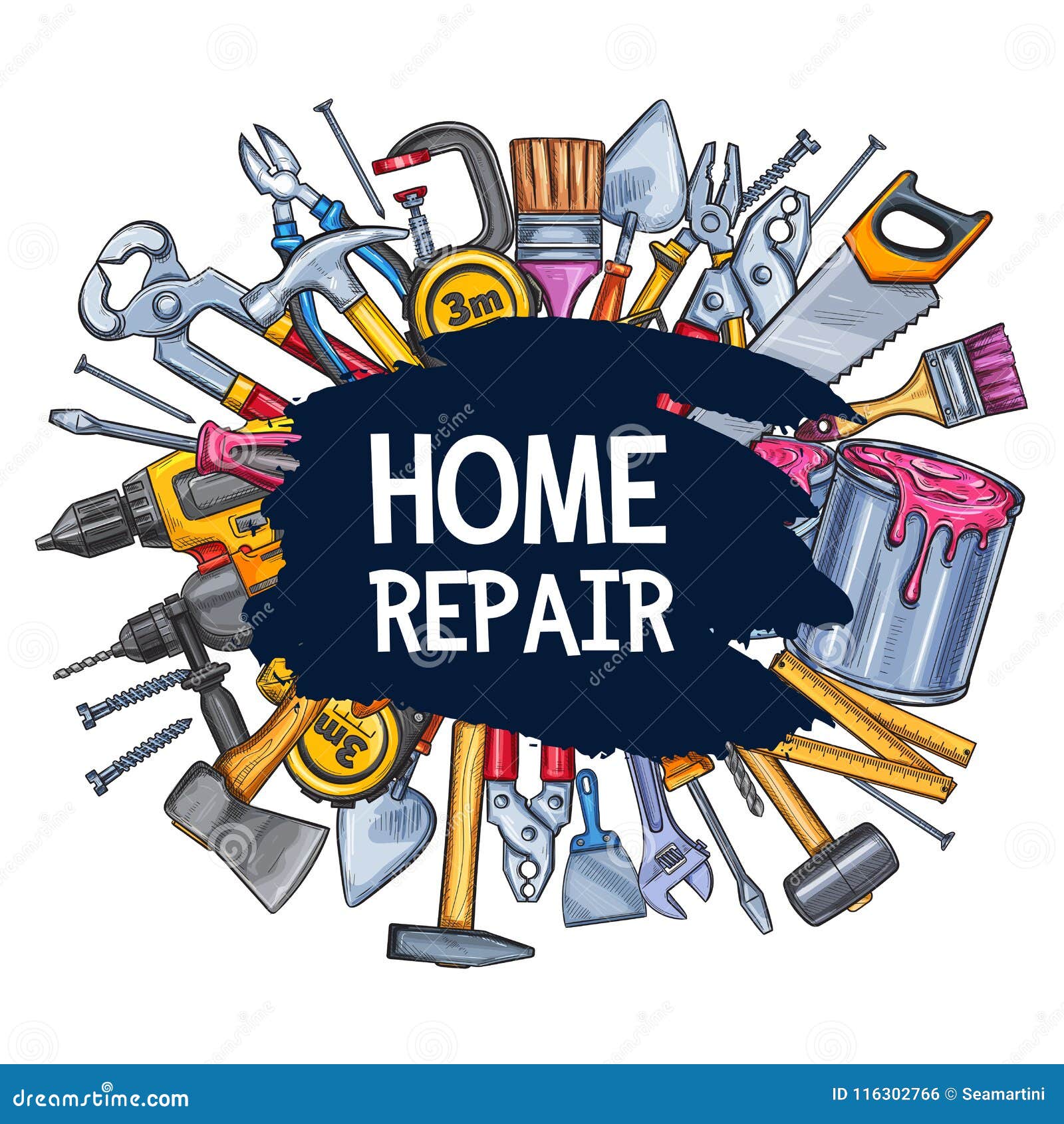 Repair Tools Poster Design Stock Illustrations – 1,604 Repair Tools ...