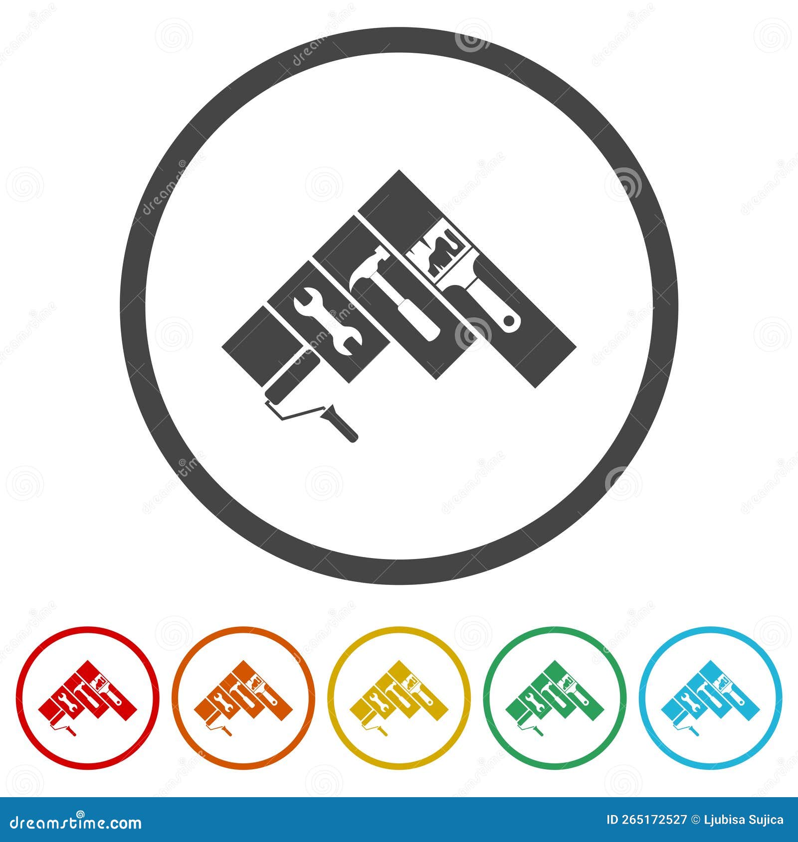 Home Repairs Logo. Set Icons in Color Circle Buttons Stock Vector ...