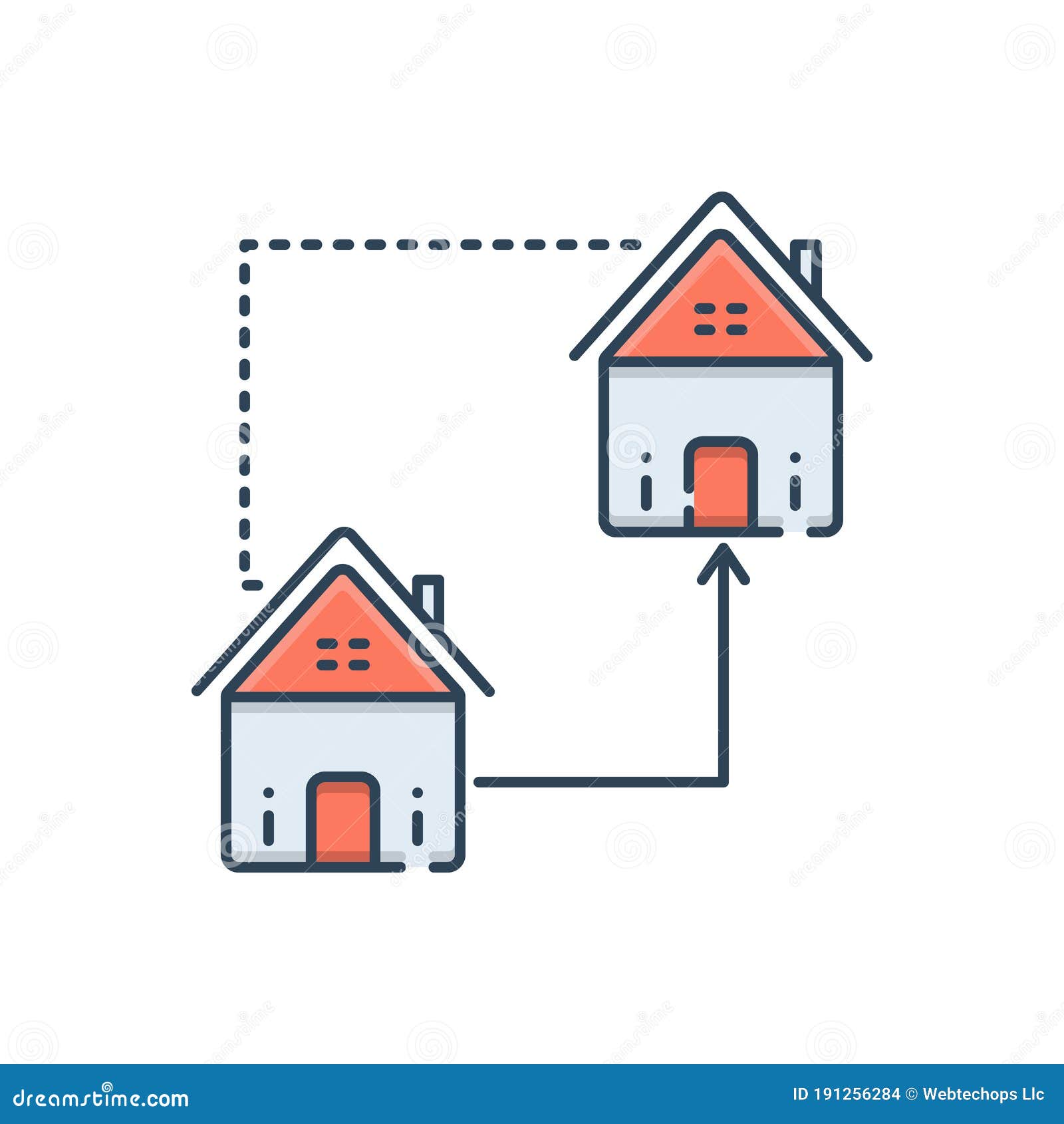 Color Illustration Icon for Home Replace, Supersede and Encroach Stock ...