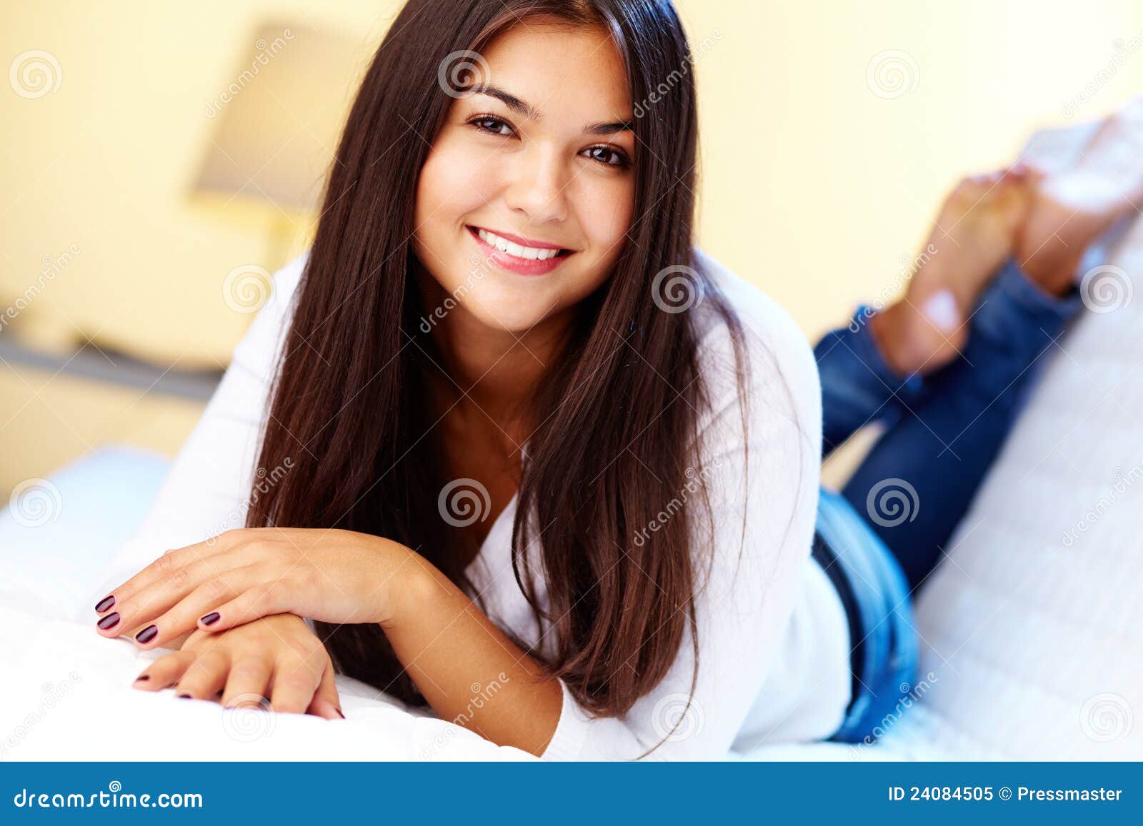 Home rest stock image. Image of girl, cheerful, adult - 24084505