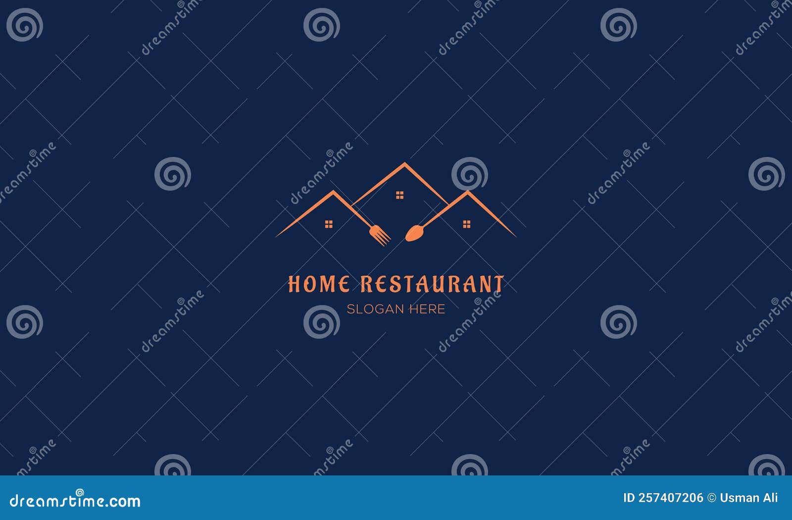 Home Restaurant Logo Design Vector Template. Minimal Logo Vector Stock ...