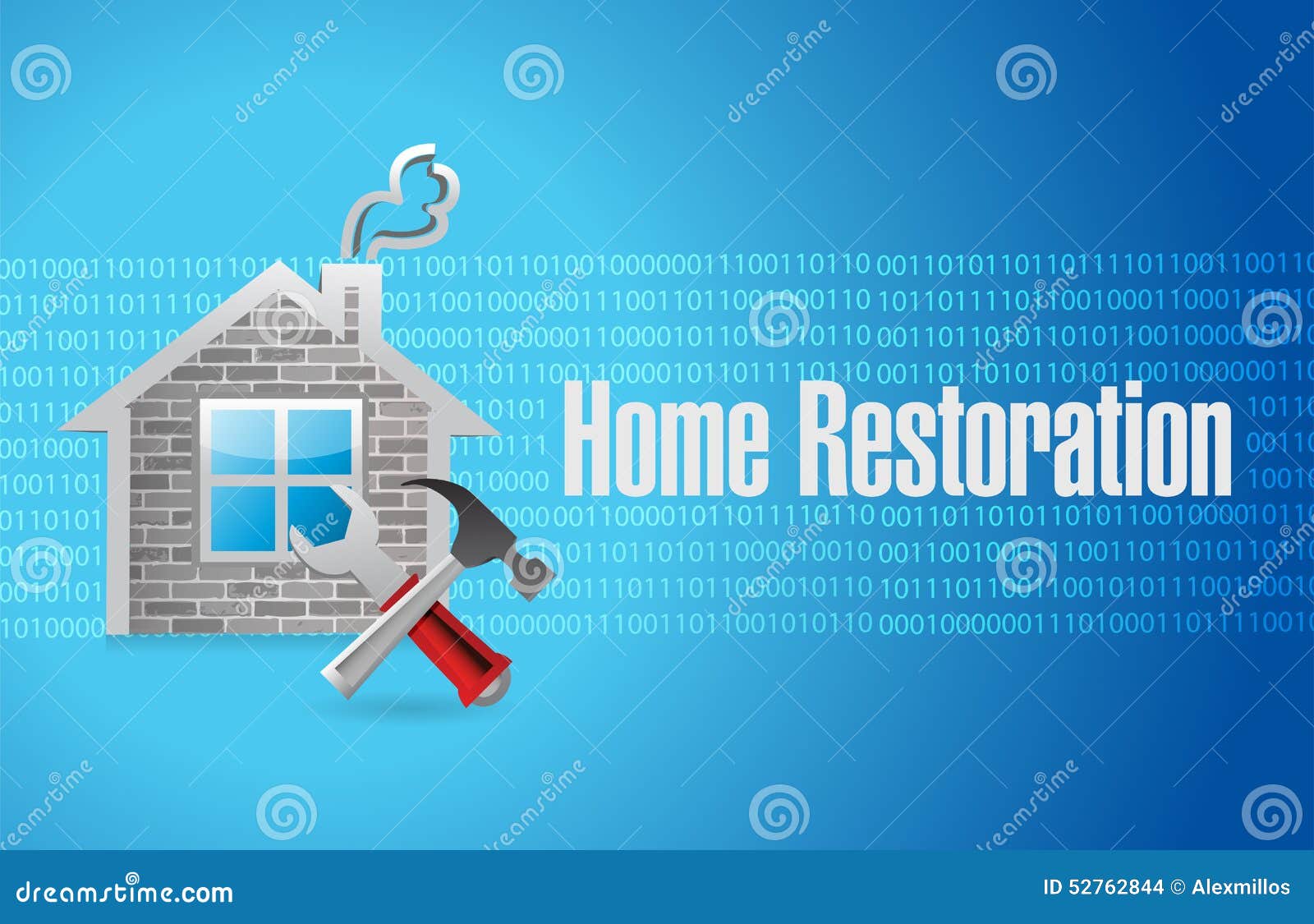 Home Restoration Sign Illustration Design Stock Photo - Image of ...