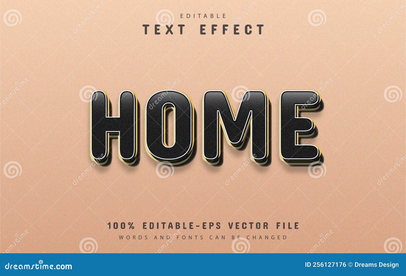 Home Retro Style Text Effect Stock Vector - Illustration of concept ...