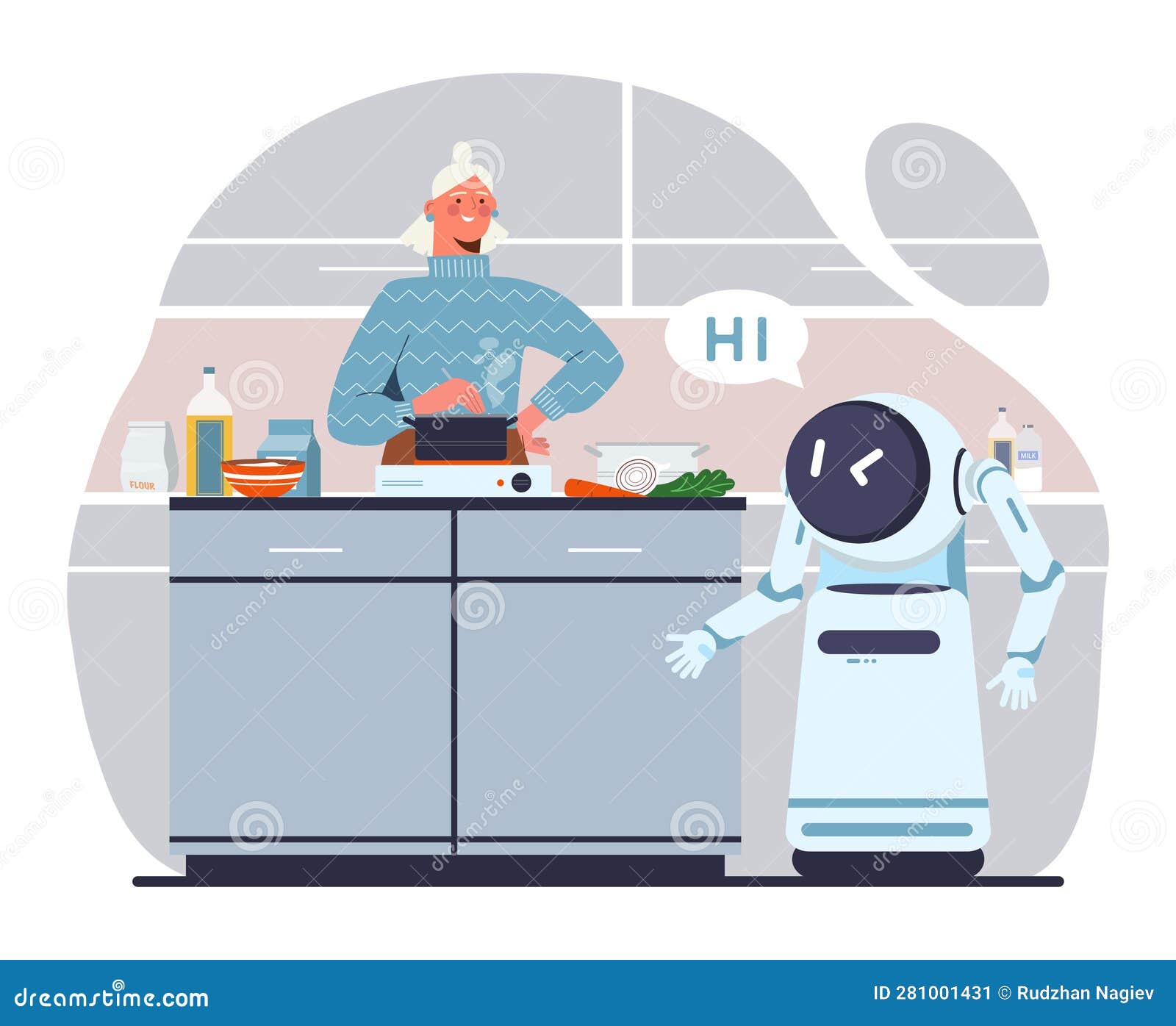 Home Robot Assistant Concept Stock Vector - Illustration of ...