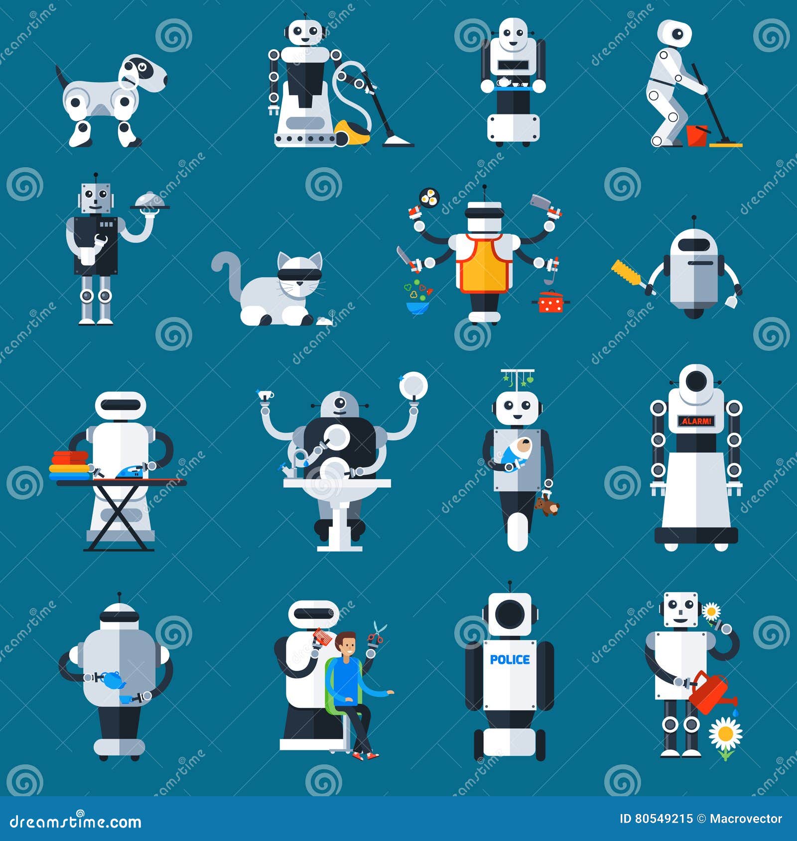 Home Robots Collection stock vector. Illustration of electronic - 80549215
