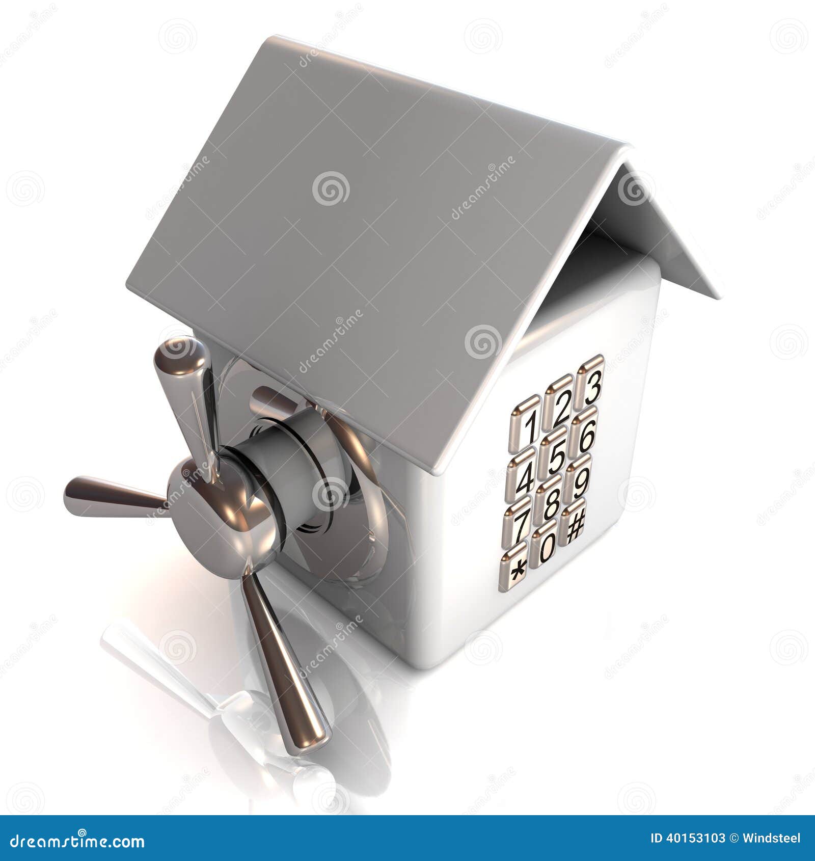 Home Safe Isolated on White Background Stock Illustration ...