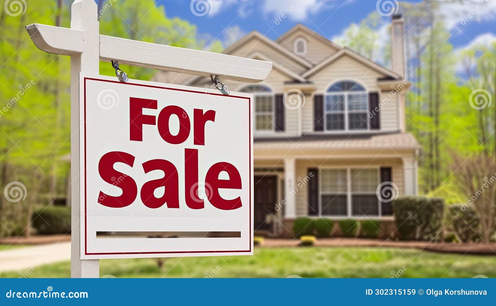 Home for Sale Sign in Front of House Stock Image - Image of moving ...
